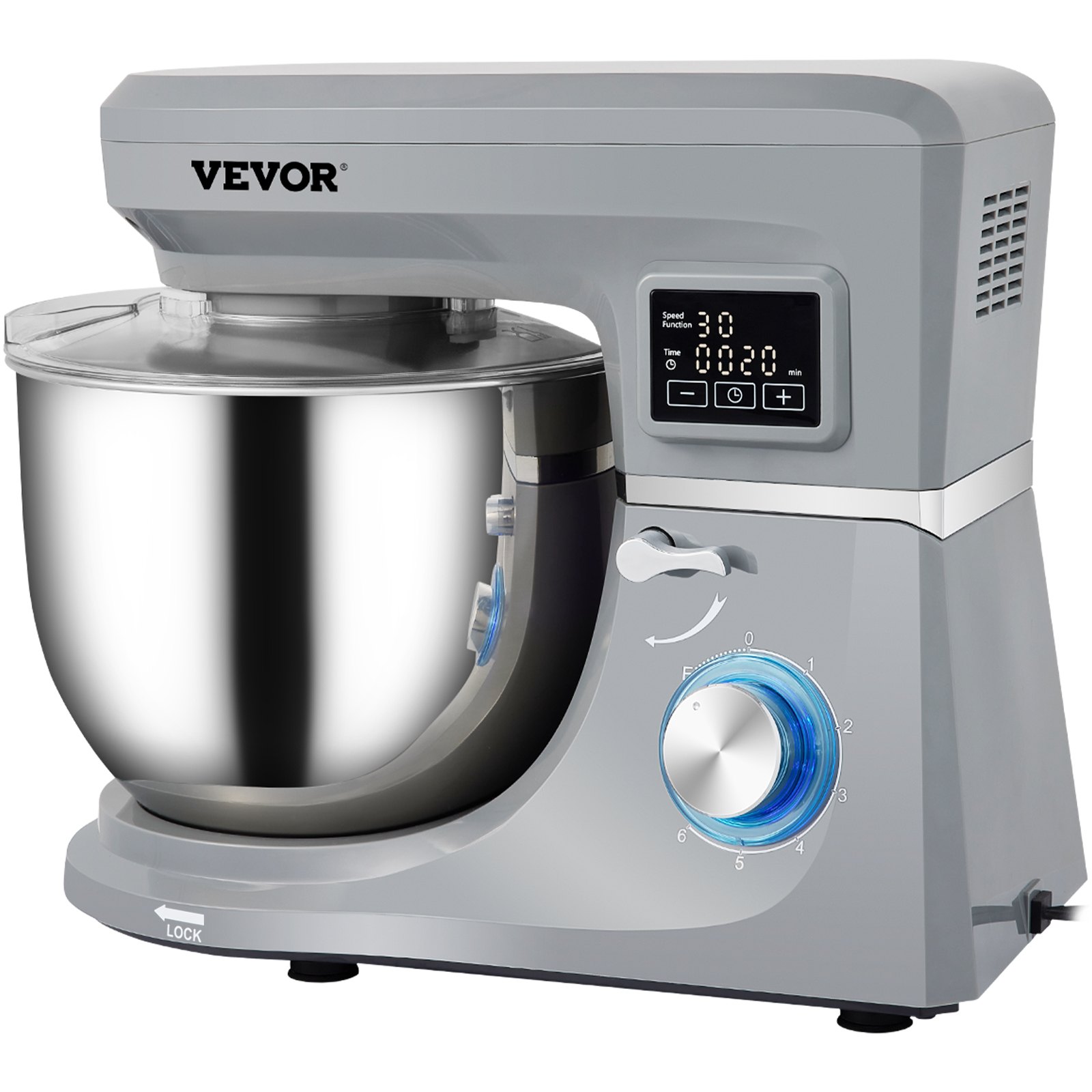 VEVOR Stand Mixer, 660W Electric Dough Mixer with 6 Speeds LCD Screen ...