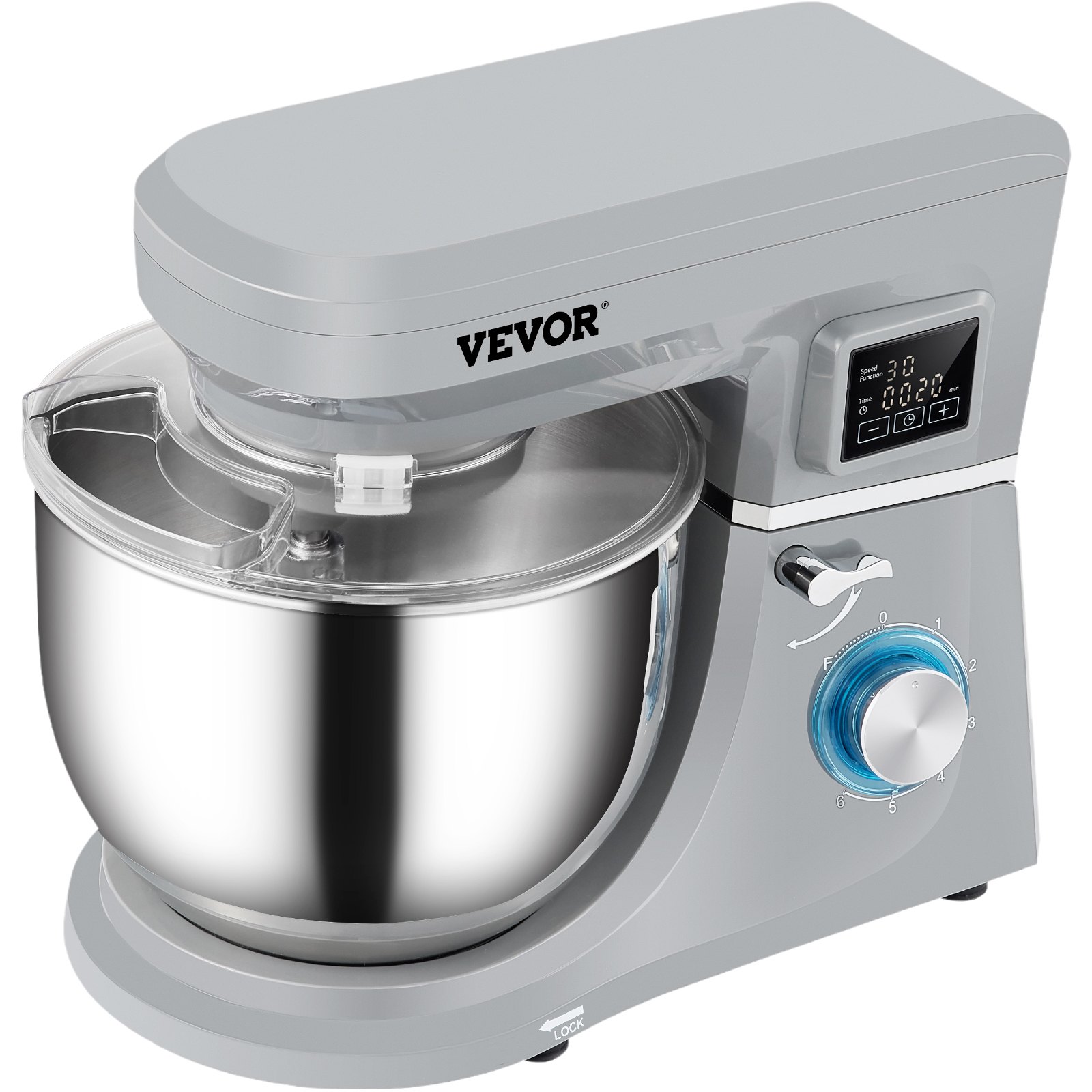 VEVOR Stand Mixer, 660W Electric Dough Mixer with 6 Speeds LCD Screen ...