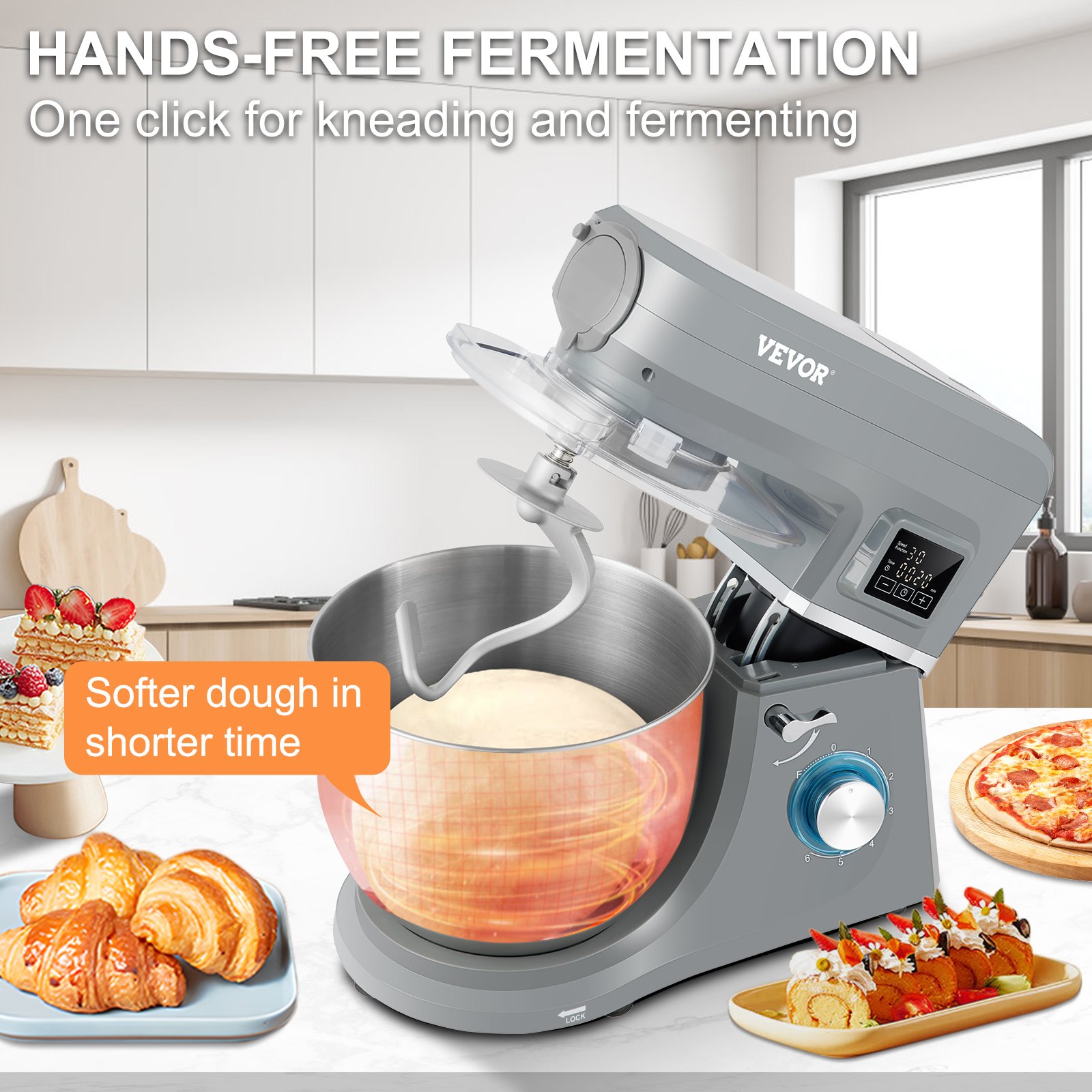 VEVOR 5 IN 1 Stand Mixer, 660W Tilt-Head Multifunctional Electric Mixer ...