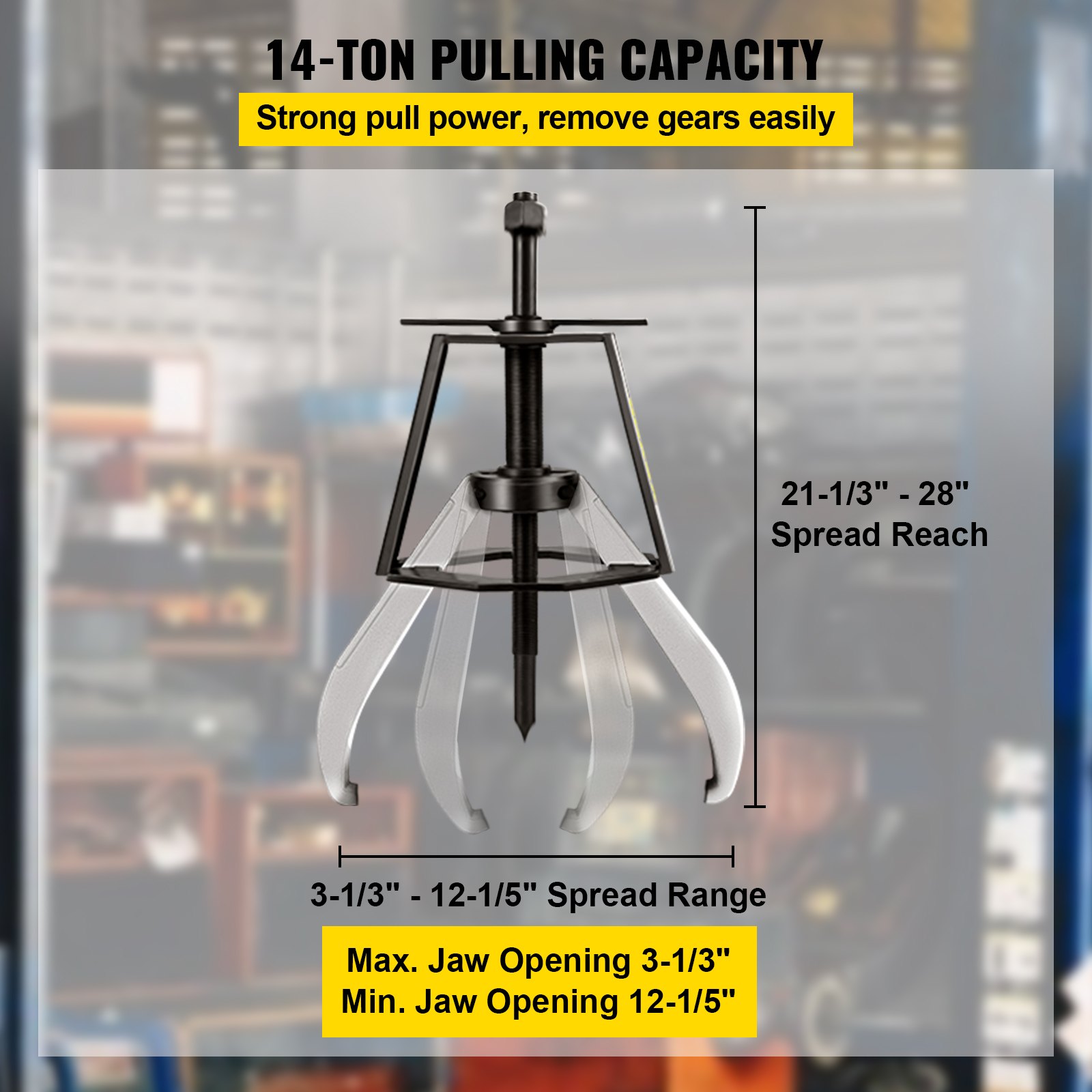 VEVOR Gear Puller 2 Jaw Puller, 14 Ton/30854 LBS Capacity Manual Puller ...