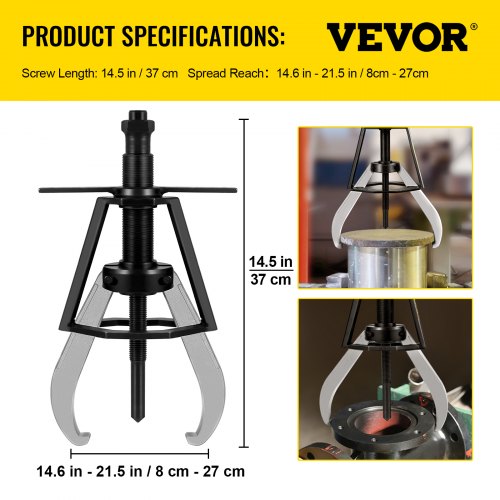 VEVOR Gear Puller 2 Jaw Puller, 6 Ton/13224 LBS Capacity Manual Puller ...