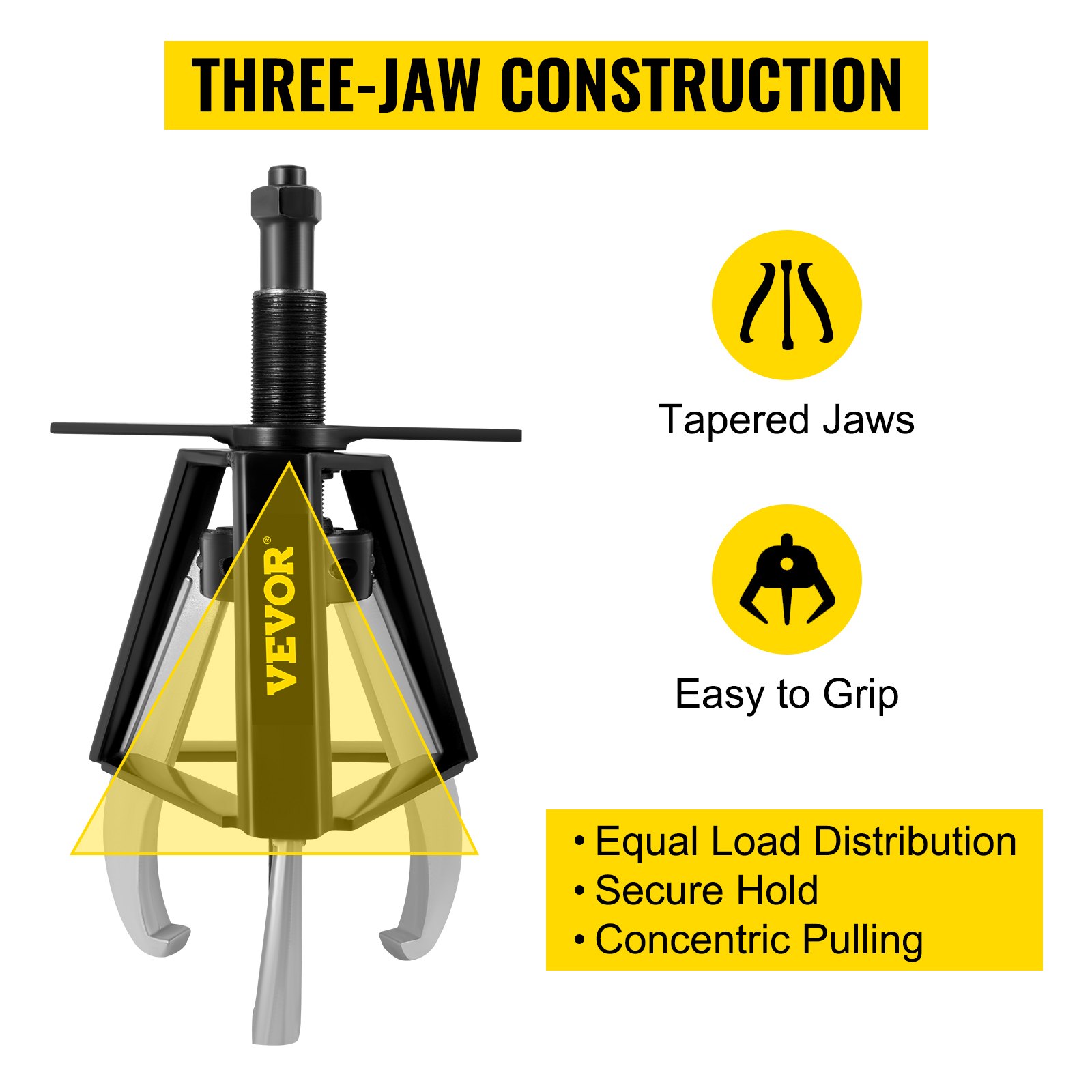 VEVOR 3 Jaw Gear Puller, 10 Ton/22040 LBS Capacity Manual Puller,11 ...