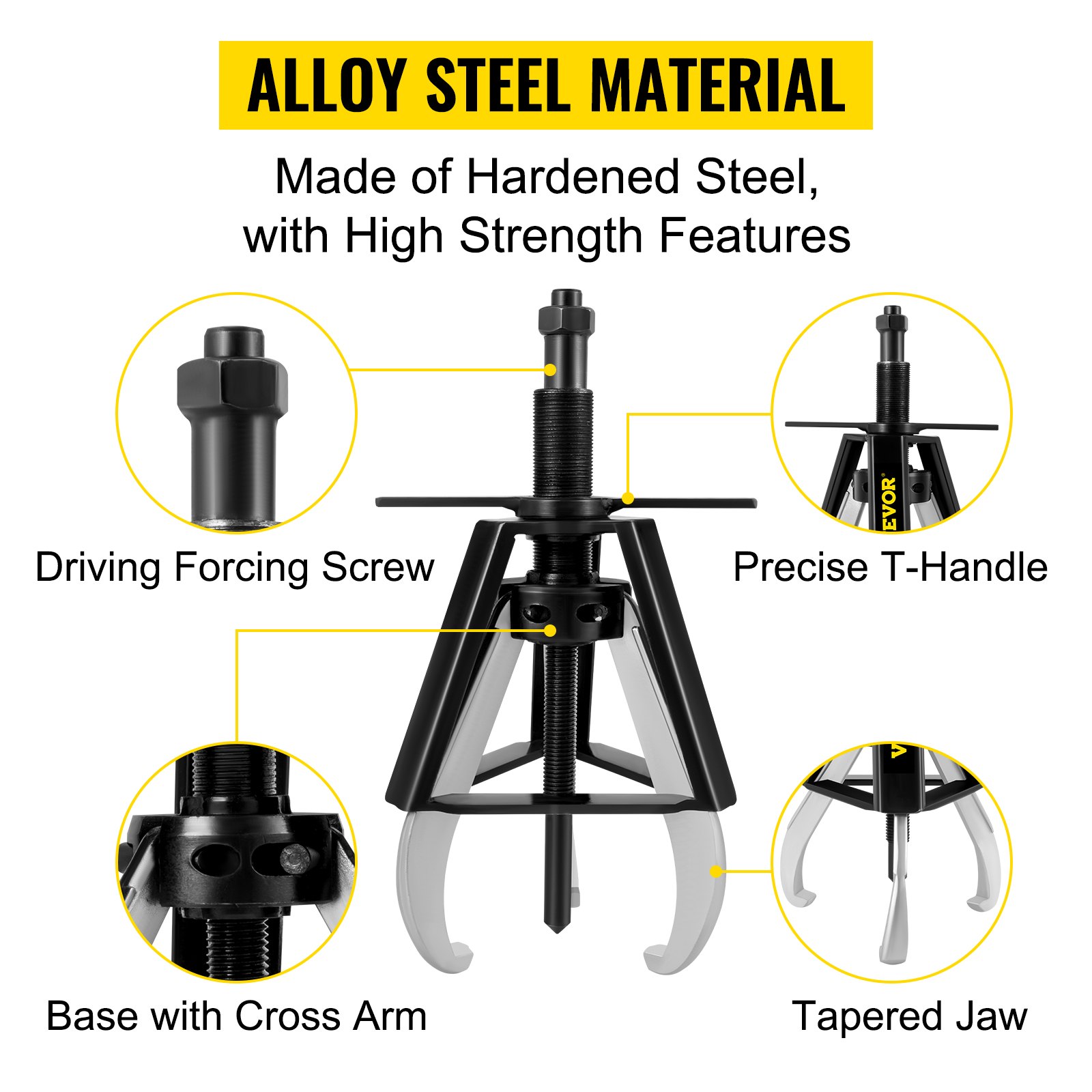 VEVOR 3 Jaw Gear Puller, 10 Ton/22040 LBS Capacity Manual Puller,11 ...