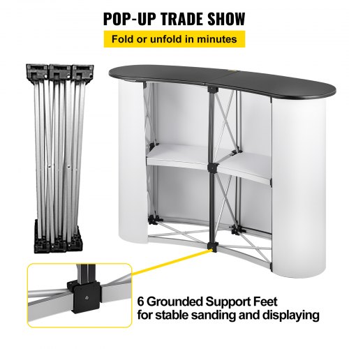 VEVOR Portable Tradeshow Podium Table Display Exhibition Counter Stand ...