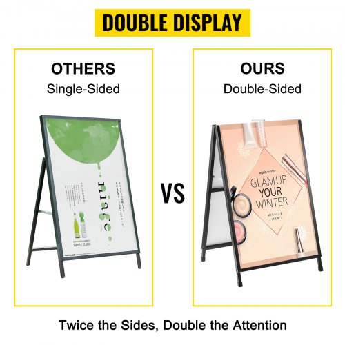 VEVOR A Frame Sidewalk Sign 24 x 36 inch Sidewalk Signs for Businesses ...