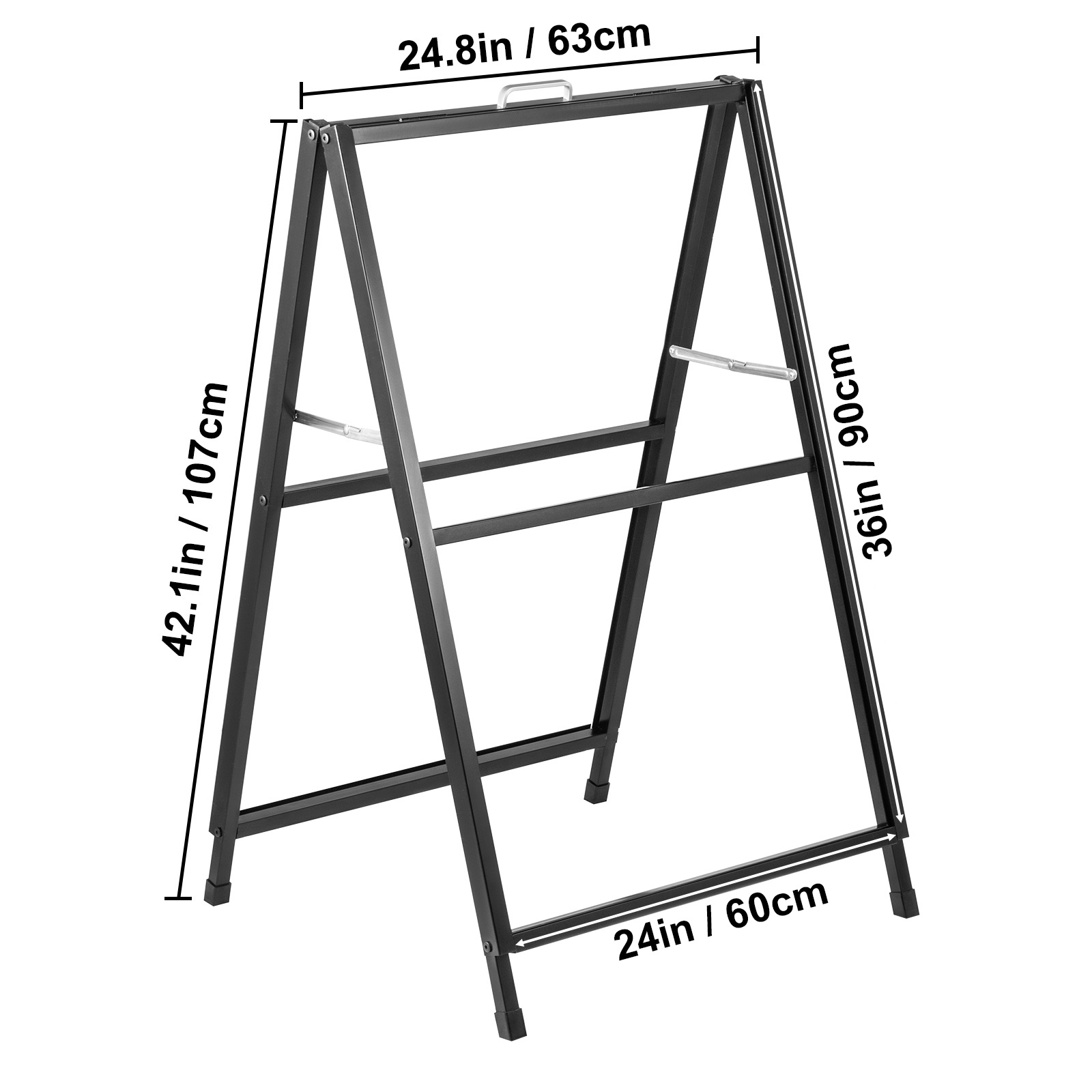 VEVOR A-Frame Sign 24"x36" Heavy-Duty Double-Sided Metal Sidewalk ...