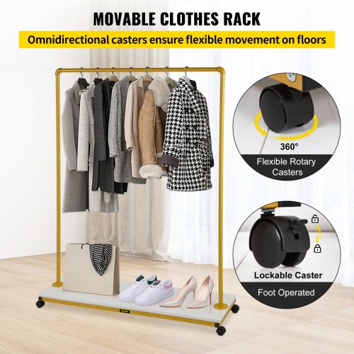 VEVOR Clothing Garment Rack, 47.2"x14.2"x63.0", Heavy-Duty Clothes Rack ...