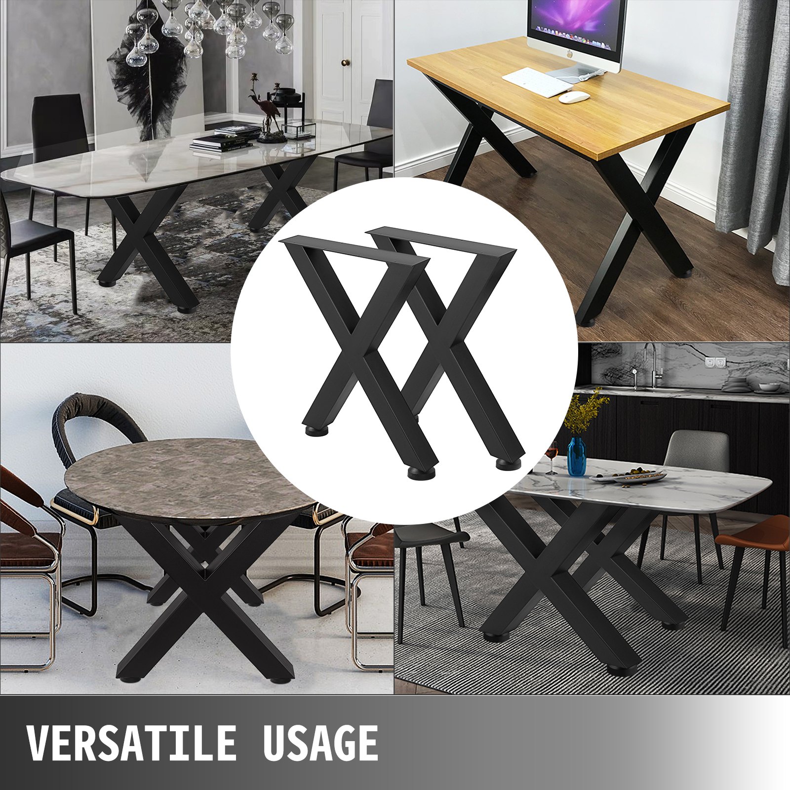 2x Table Legs Metal Dining Table Leg 23.6”x28.3”x-style Bench Legs ...