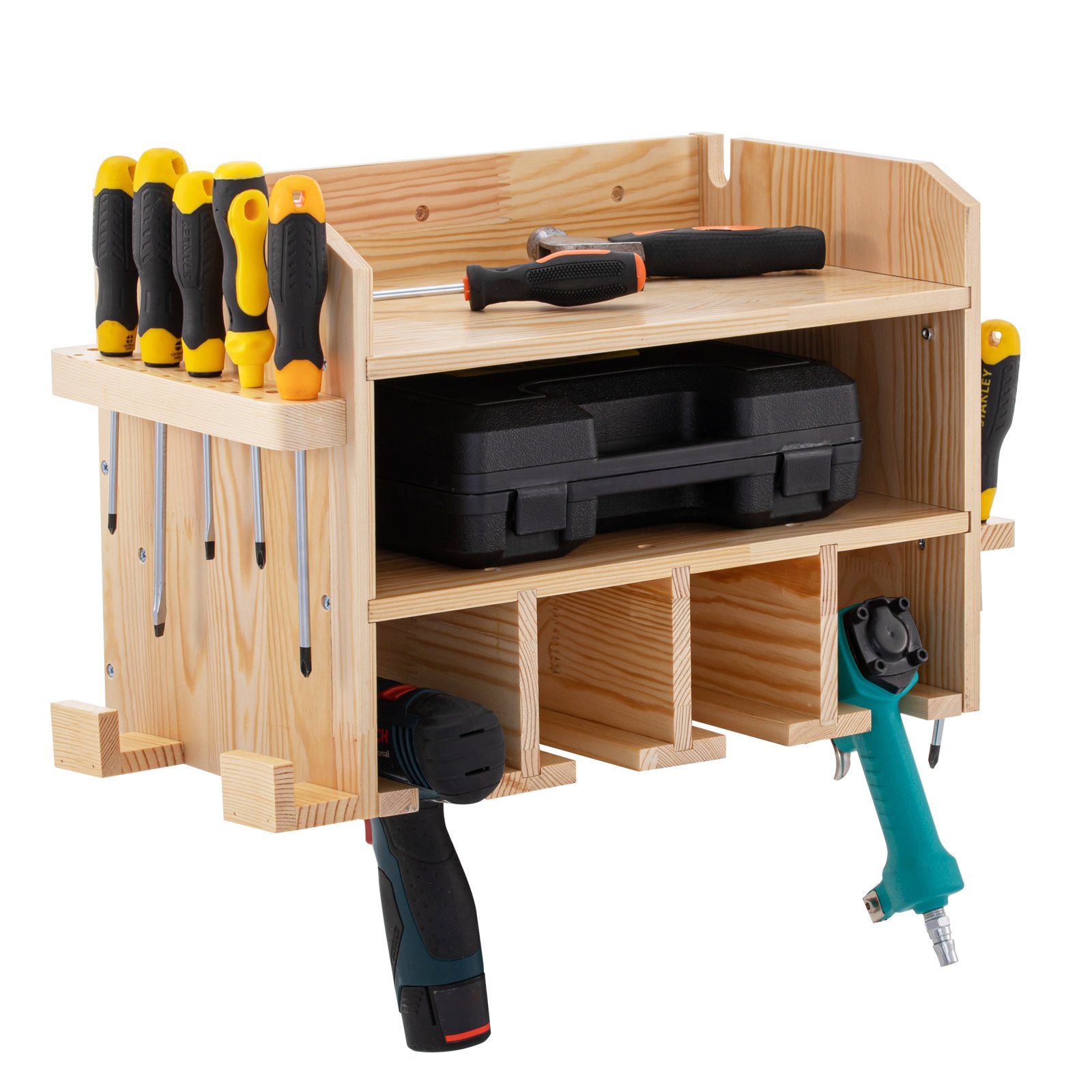 VEVOR Power Tool Organizer, Wall Mounted Drill Holder, 4 Hanging Slots ...