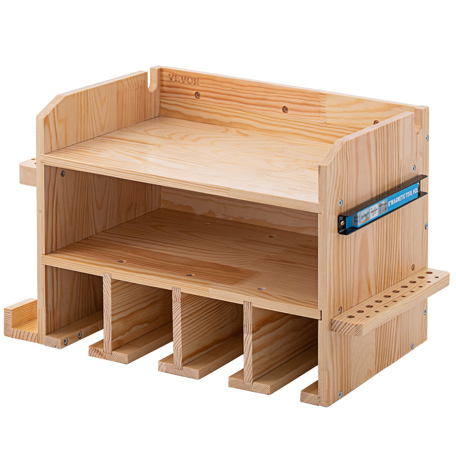 VEVOR VEVOR Power Tool Organizer Drill Wall Tool Holder 4 Slots 2-shelf ...