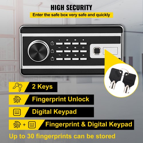 VEVOR Security Safe 2.1 Cubic Feet Electronic Safe Box with Electronic ...