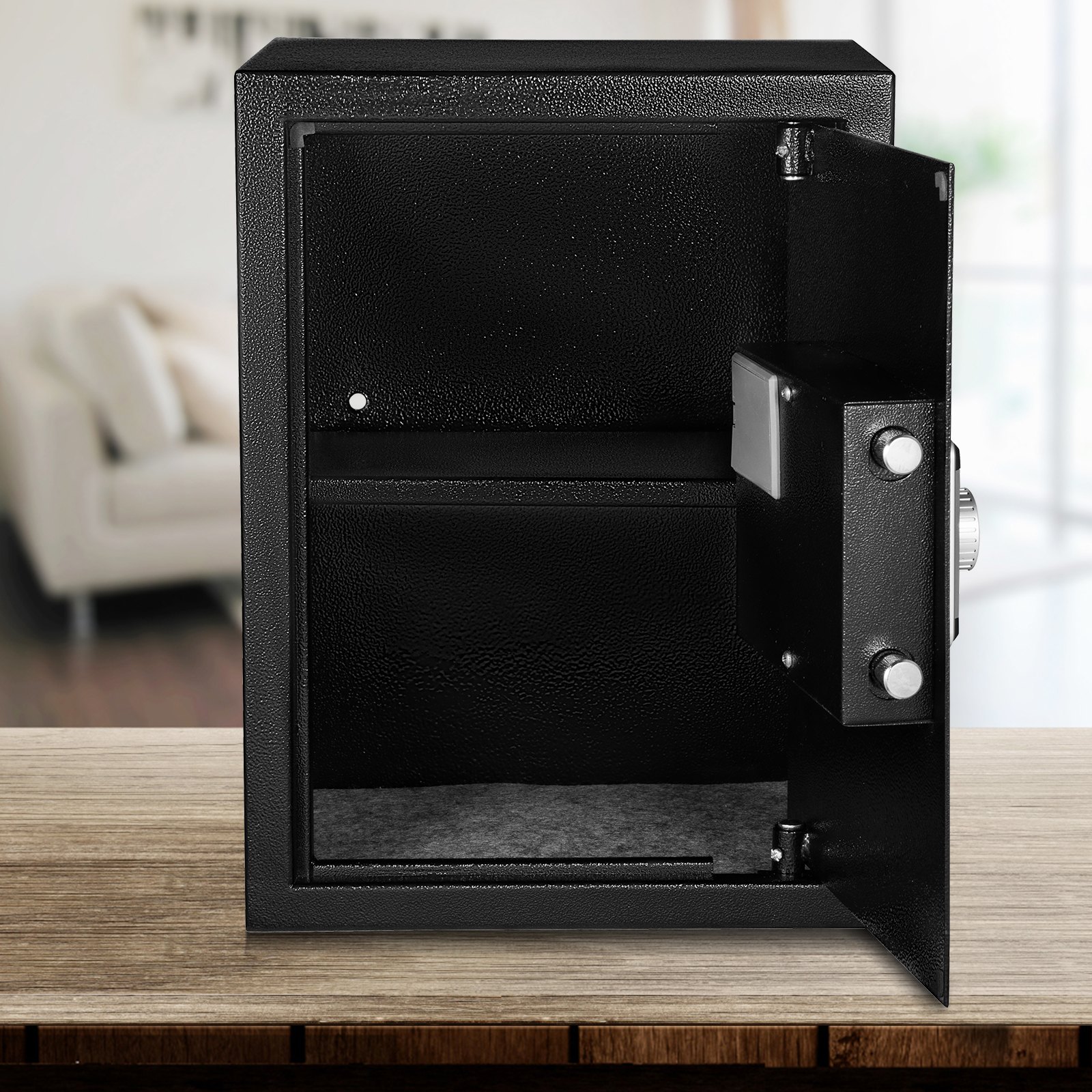 VEVOR Safe Box, 2.1 CU.FT Fingerprint Safe Box for Money w/ 2 Keys ...