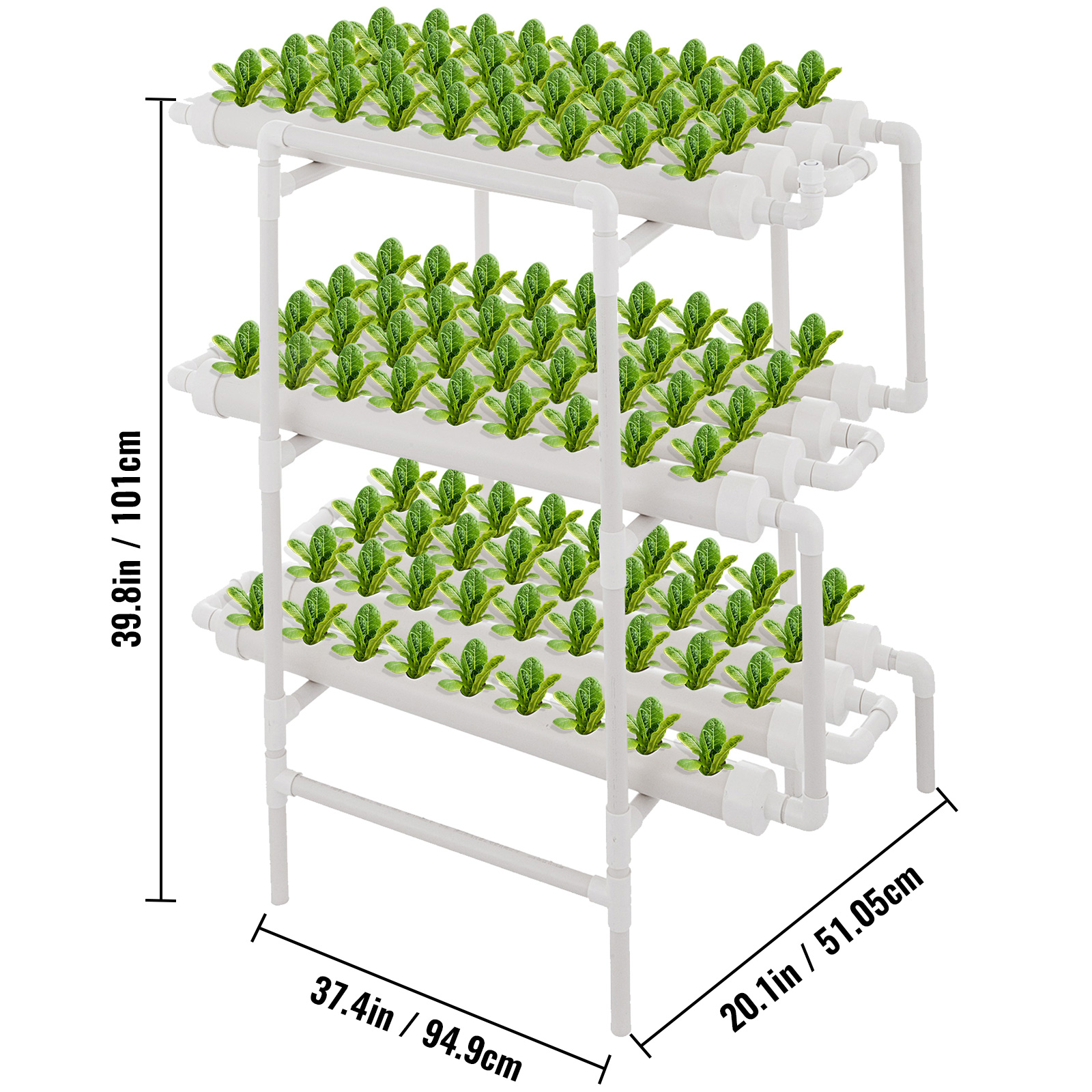 Hydroponic Grow Kit 12 Pipes 3 Layers 108 Plant Sites Melons Hybrid ...