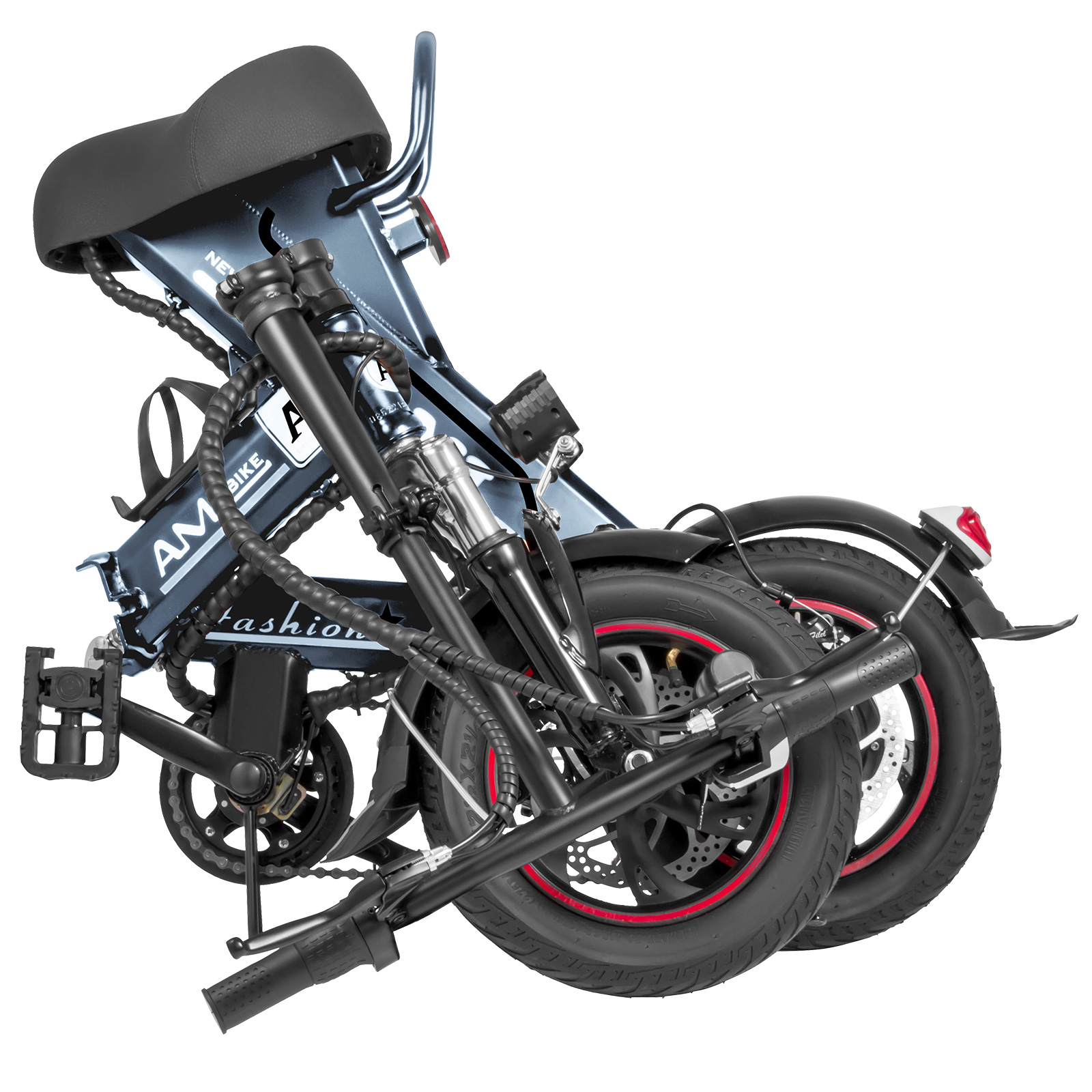 Foldable Electric Bike Collapsible Frame 36v battery 12AH | VEVOR US