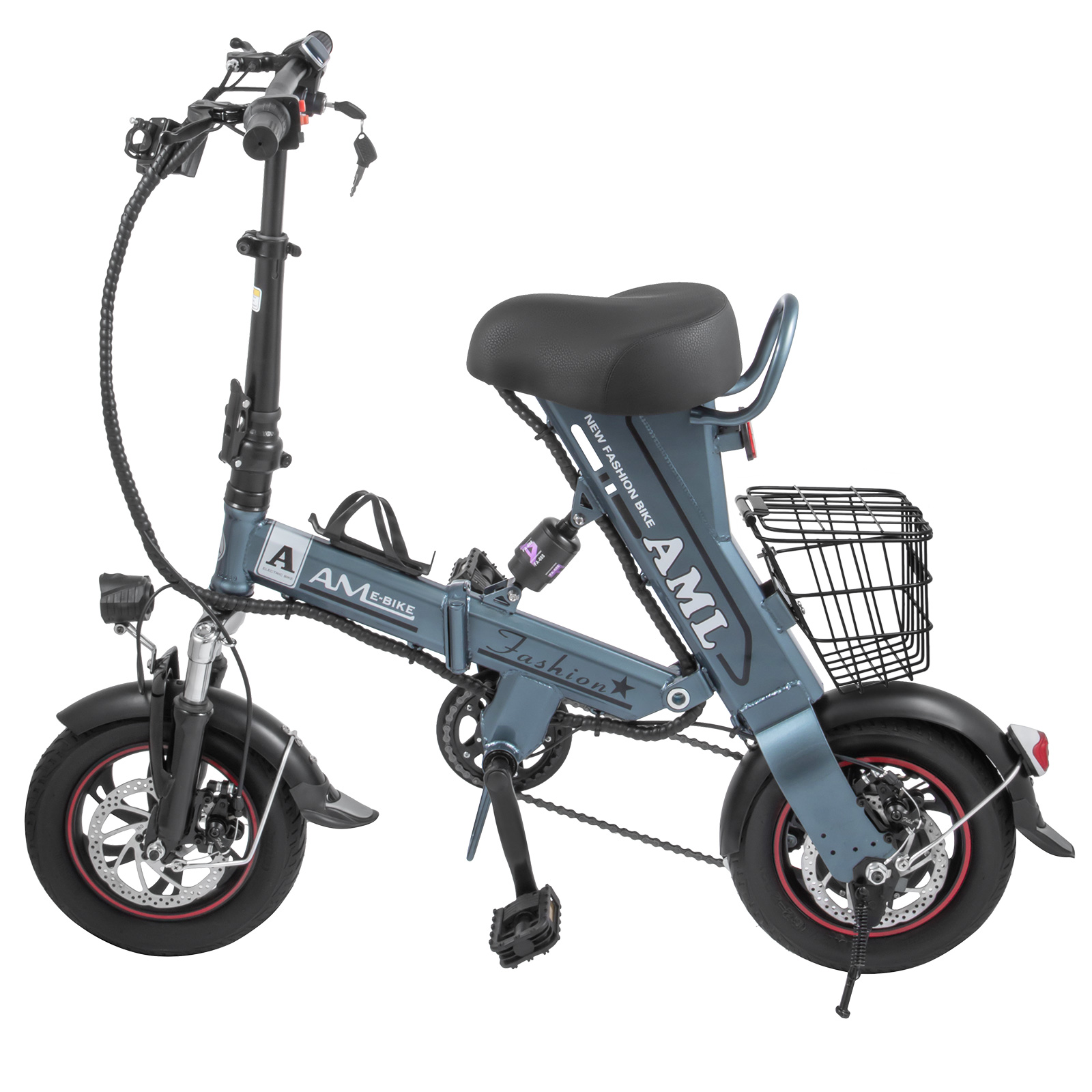 Foldable Electric Bike Collapsible Frame 36v battery 8AH | VEVOR US