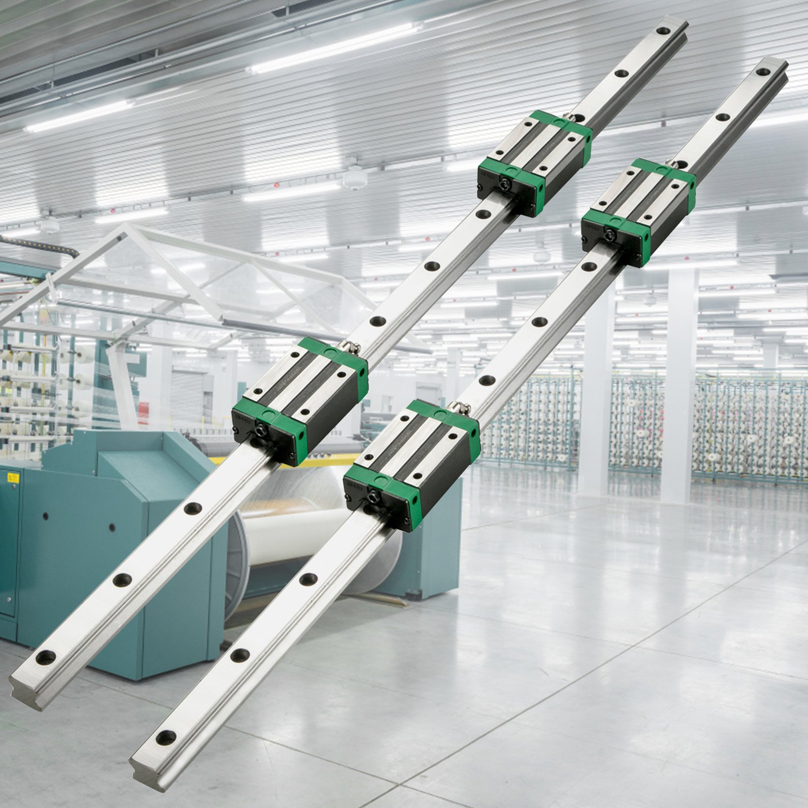 VEVOR Linear Rail HSR20-1700mm 2PCs Linear Slides with 4 Square Bearing ...