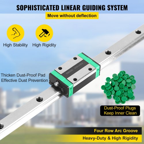 VEVOR 2PCS Linear Rail 0.79-79 Inch, Linear Bearings and Rails with ...