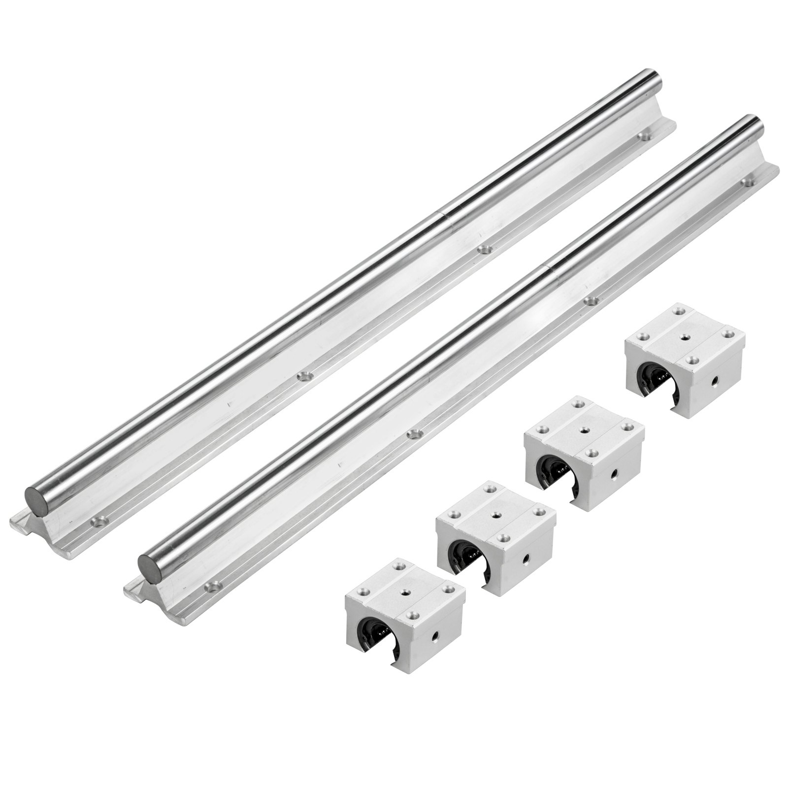 VEVOR Linear Rail SBR16-300mm 2PCs Linear Rail Shaft Rod W/ 4 SBR16UU ...