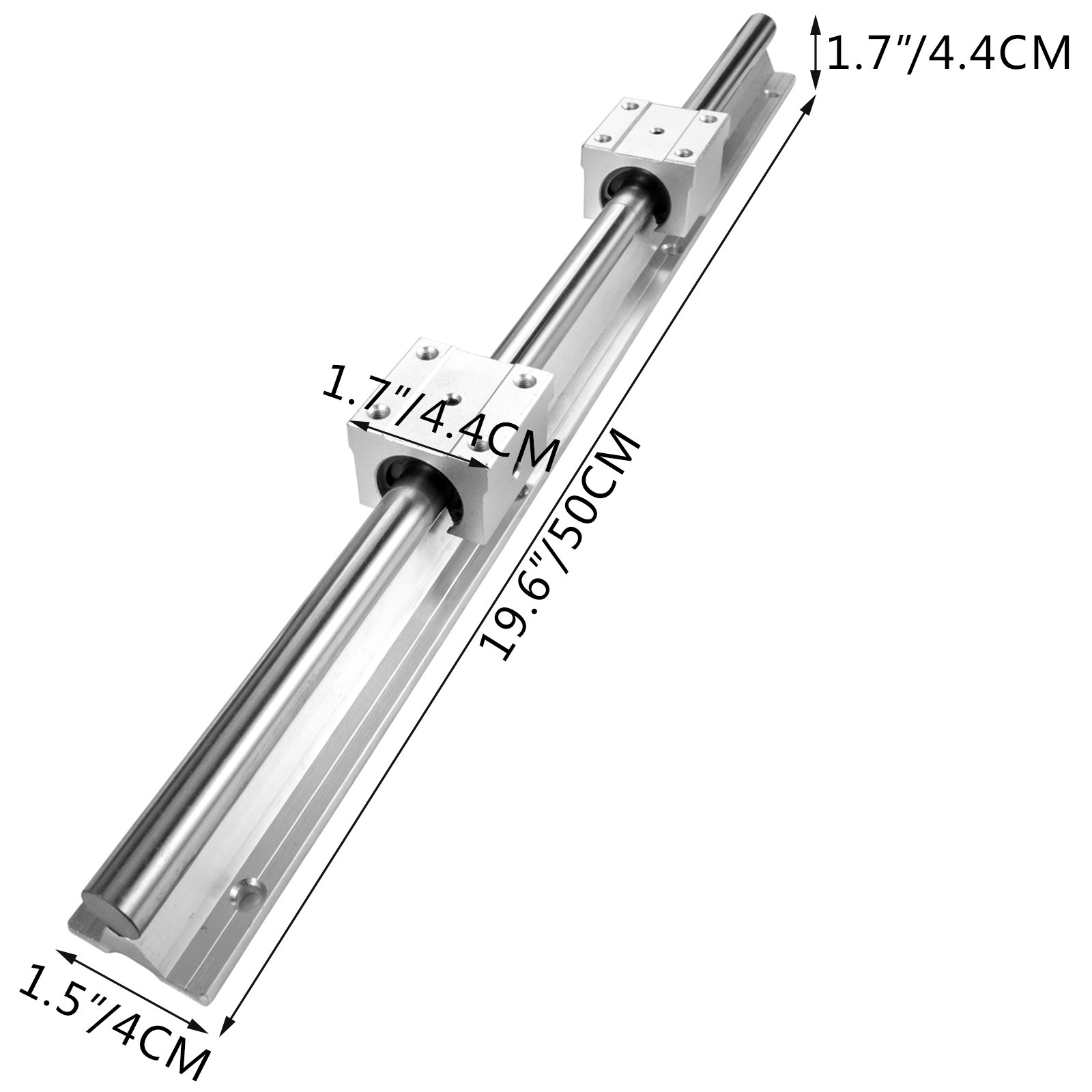 VEVOR Linear Rail Cnc Kit 2pcs Sbr16-500mm 4pcs Sbr16uu Block For Cnc ...