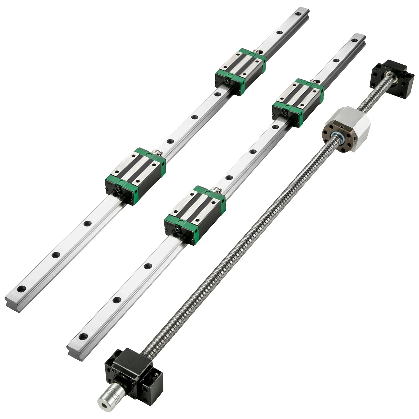 VEVOR Linear Guide Rail, 2PCS HGR20-1000mm Linear Slide Rail + 1Pcs ...