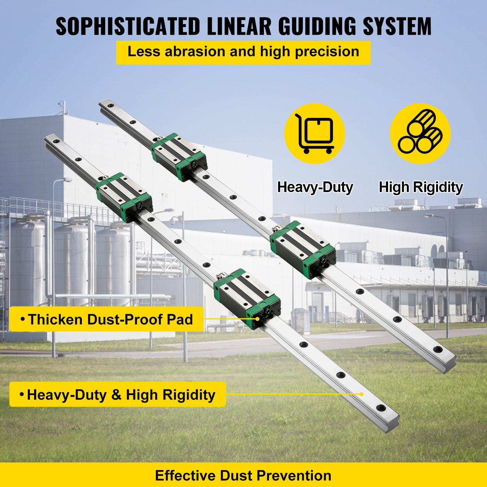 VEVOR Linear Guide Rail 2Pcs HGR20-600mm Linear Slide Rail with 1Pcs ...