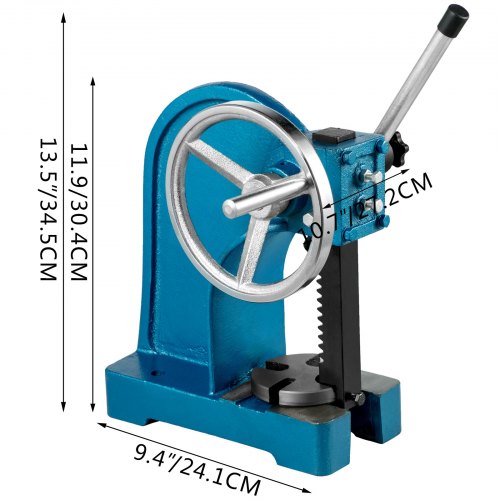 VEVOR Manual Arbor Press 1 Ton, 4-5/8" Max. Working Height, Ratchet ...