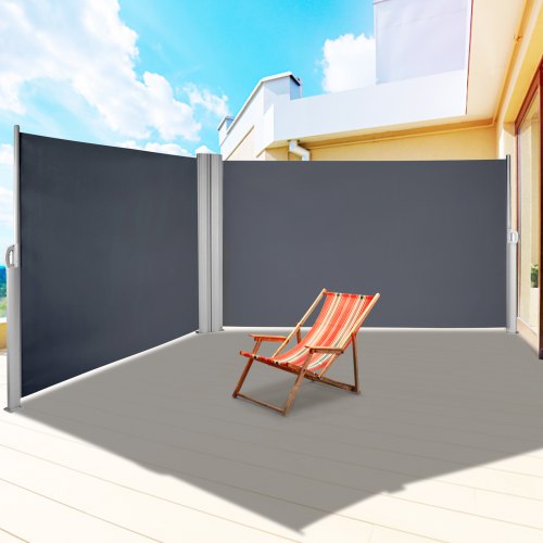 Retractable Side Awning Patio Screen Retractable Fence 63x236inch ...