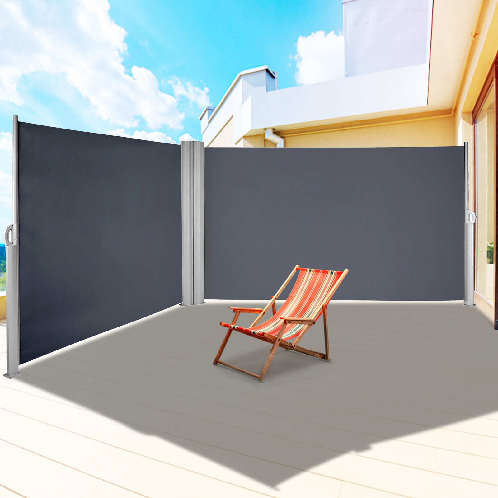 Retractable Side Awning Patio Screen Retractable Fence 63x236inch ...