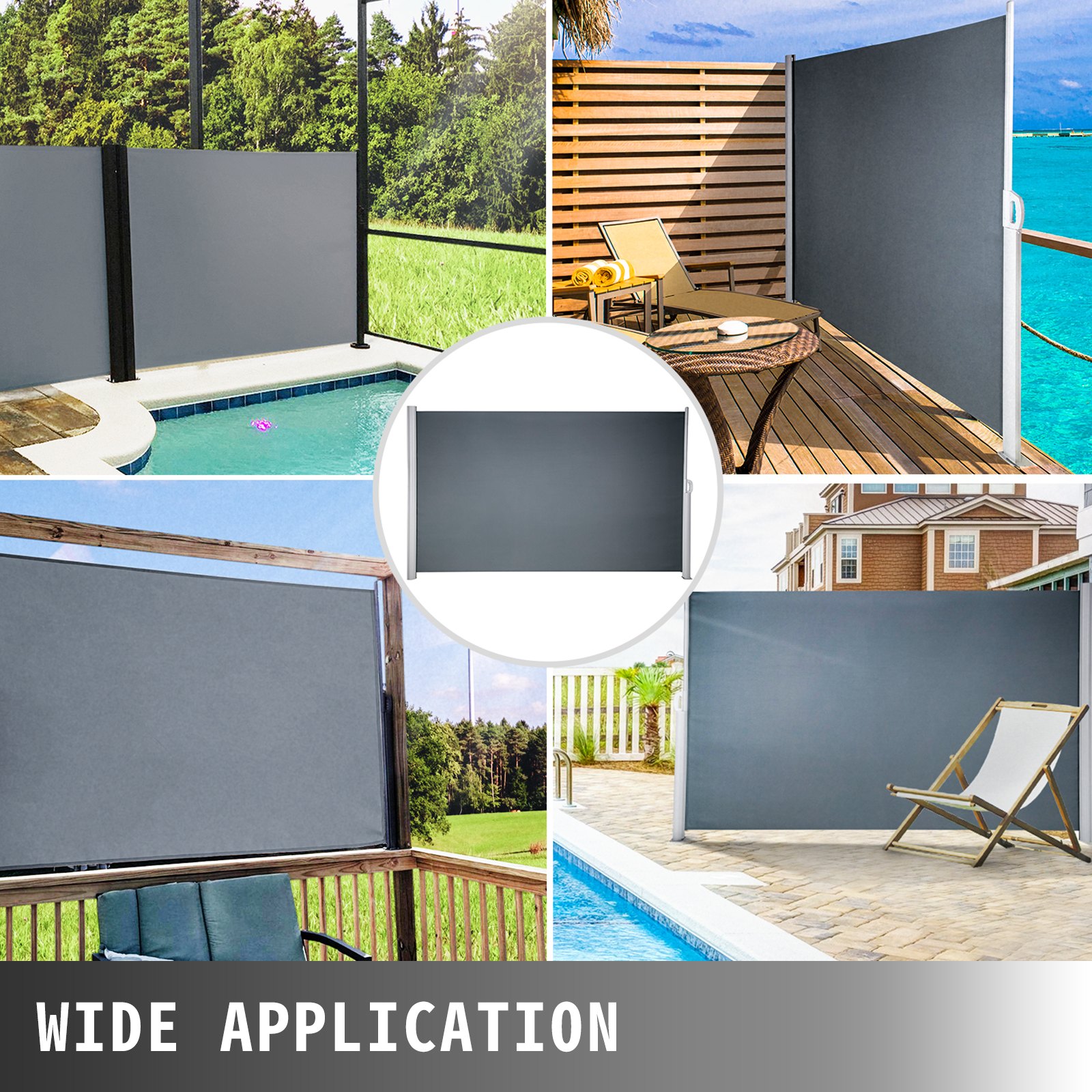 Retractable Side Awning Patio Screen Retractable Fence 71x118inch ...