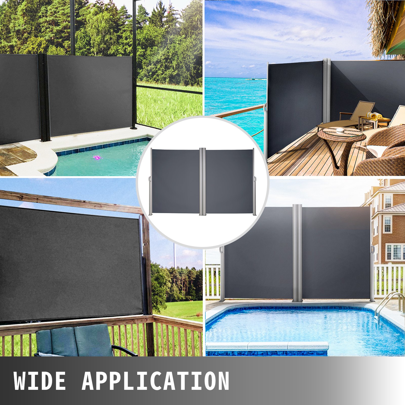 Retractable Side Awning Patio Screen Retractable Fence 71x236inch ...