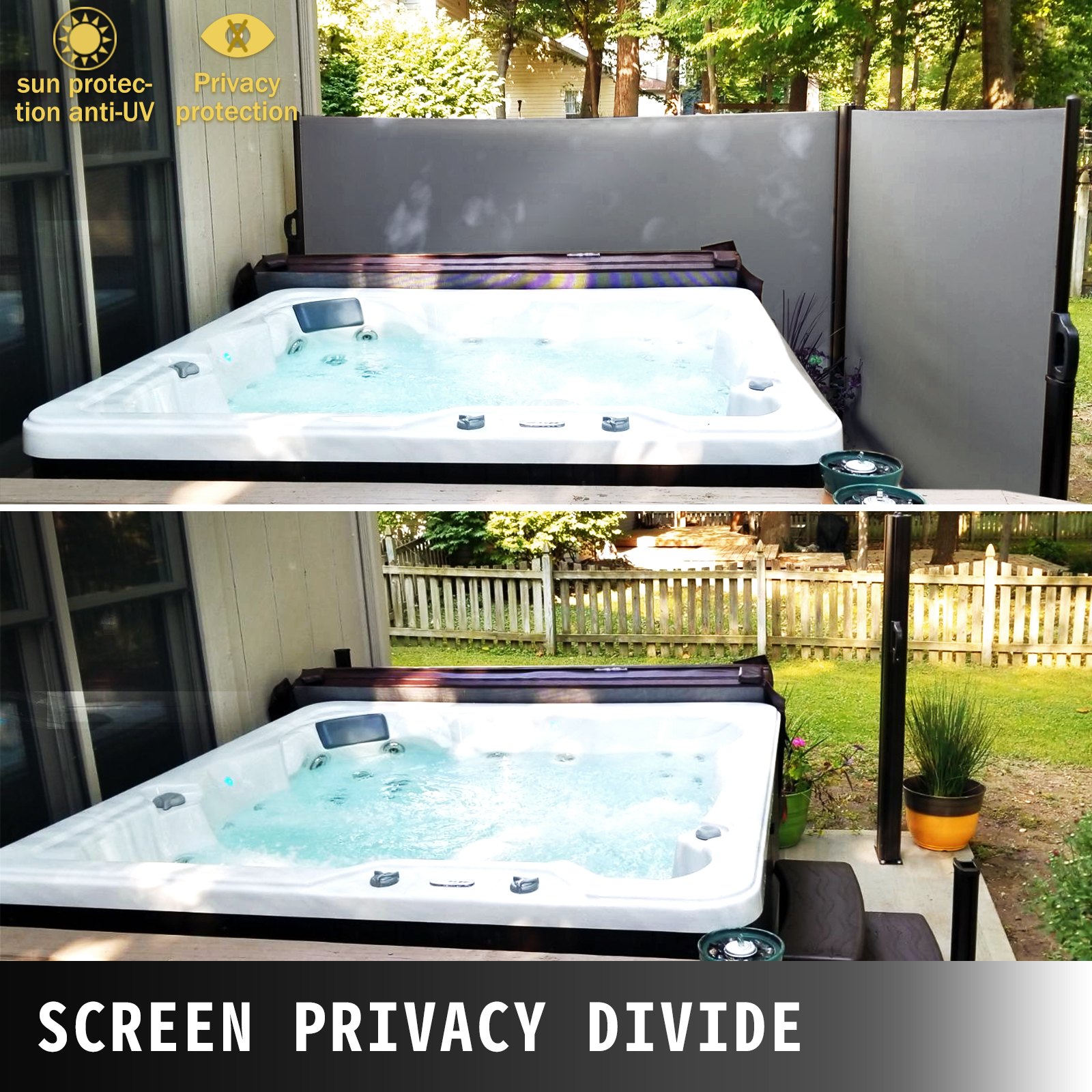 Retractable Side Awning Patio Screen Retractable Fence 71x236inch ...