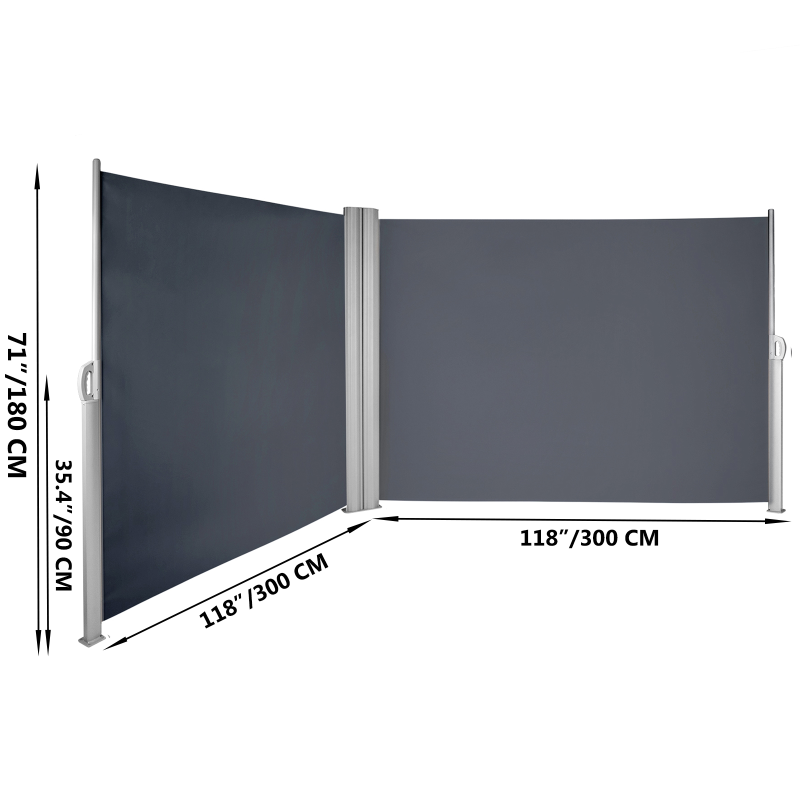 Retractable Side Awning Patio Screen Retractable Fence 71x236inch ...