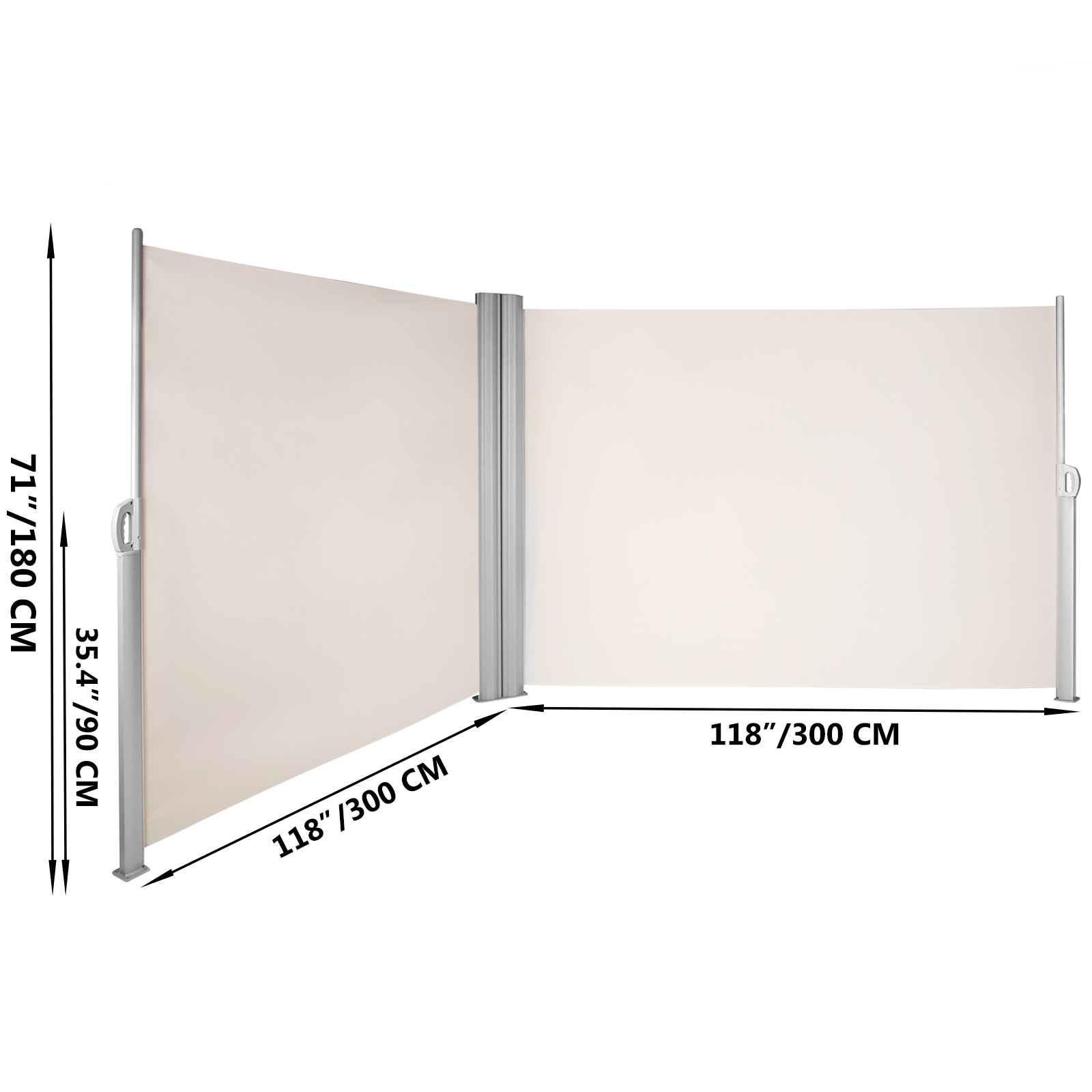Retractable Side Awning Patio Screen Retractable Fence 71x236inch ...