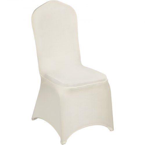 100 Pcs Ivory Chair Covers Polyester Spandex Stretch Slipcovers Wedding ...
