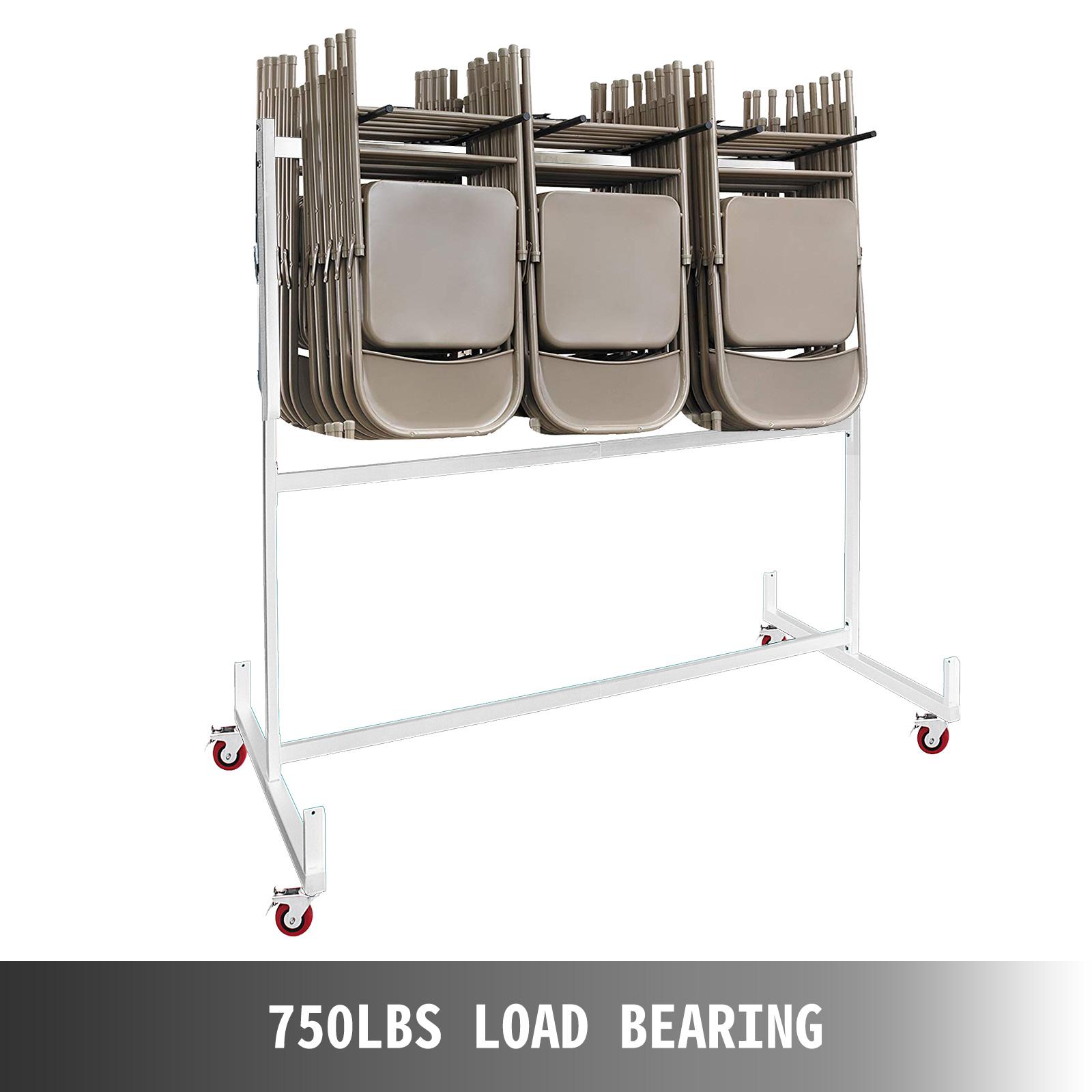 Folding Chair Rack Dolly Cart W/locking Casters Max 42 Chairs 12 Tables ...