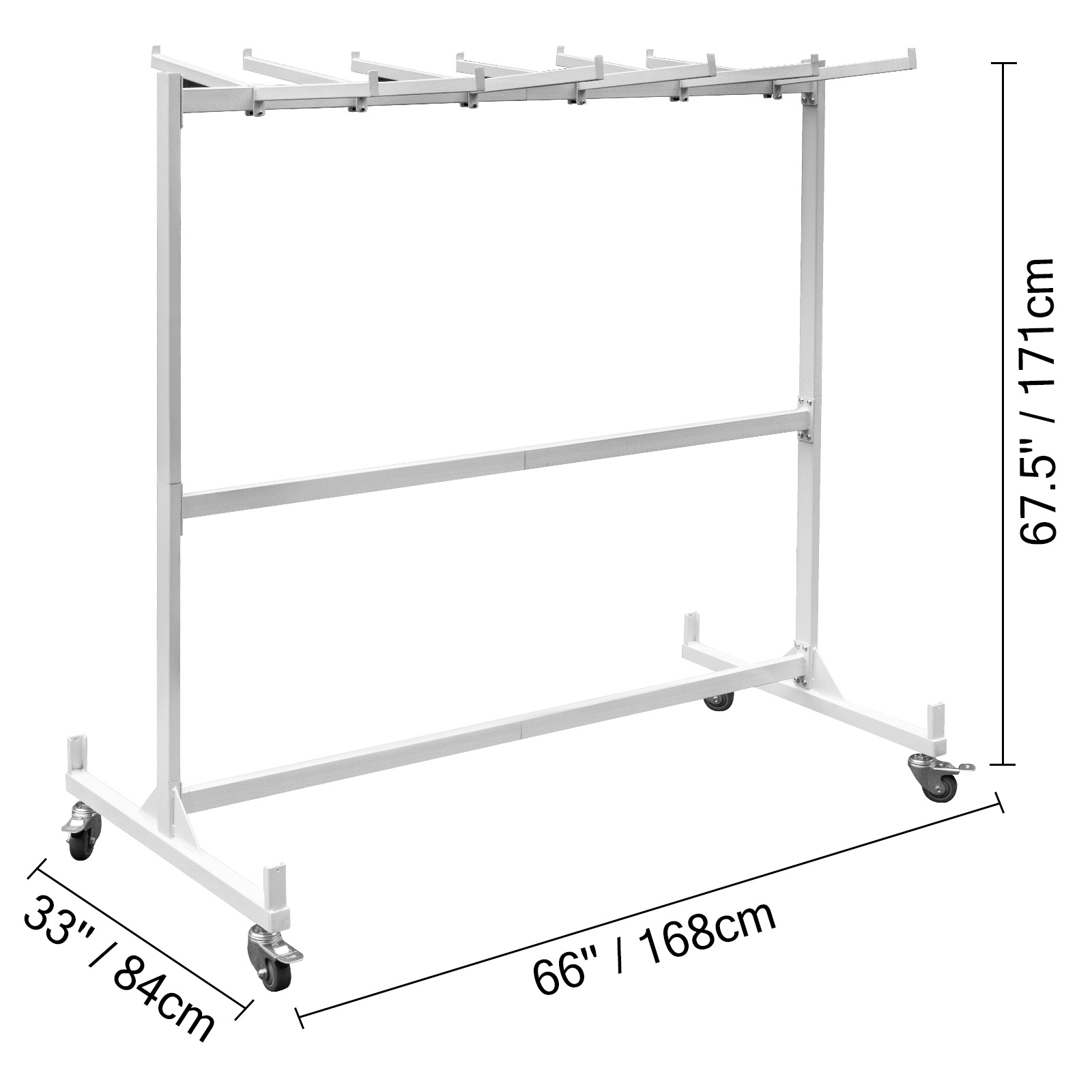 Folding Chair Rack Dolly Cart W/locking Casters Max 42 Chairs 12 Tables ...