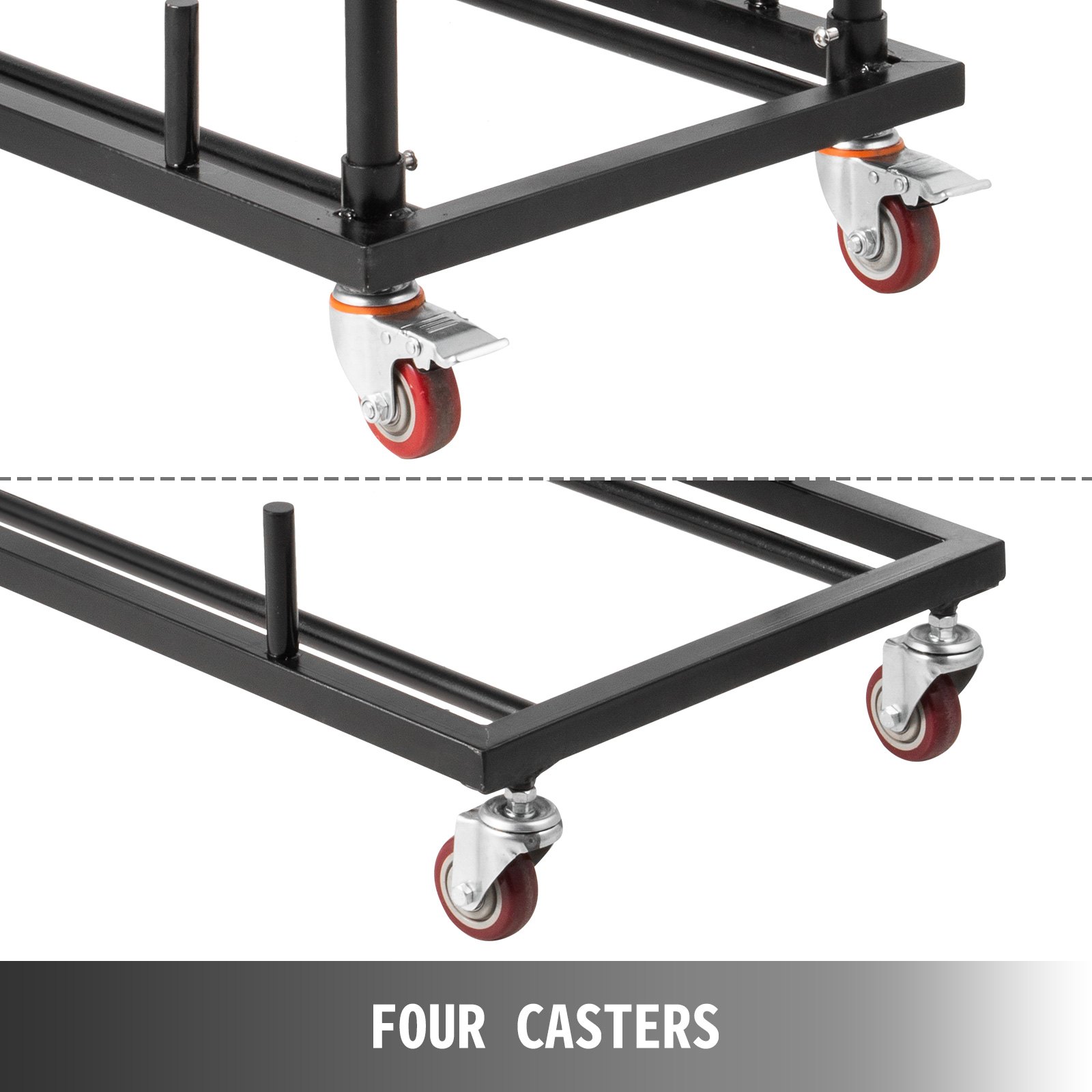 Folding Chair Cart Dolly for 36 Folding Chairs Black L-Shaped Steel ...