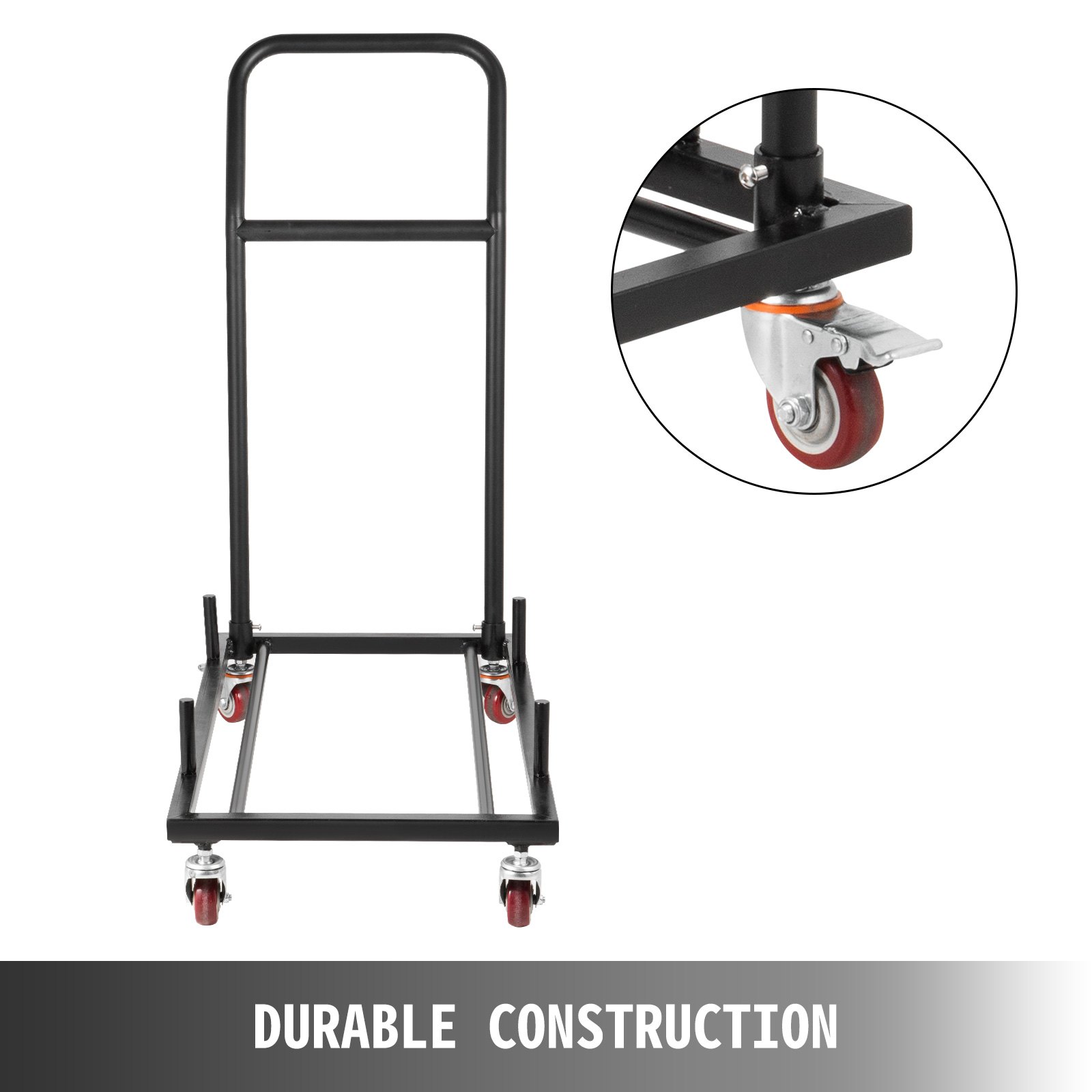 Folding Chair Cart Dolly for 36 Folding Chairs Black L-Shaped Steel ...