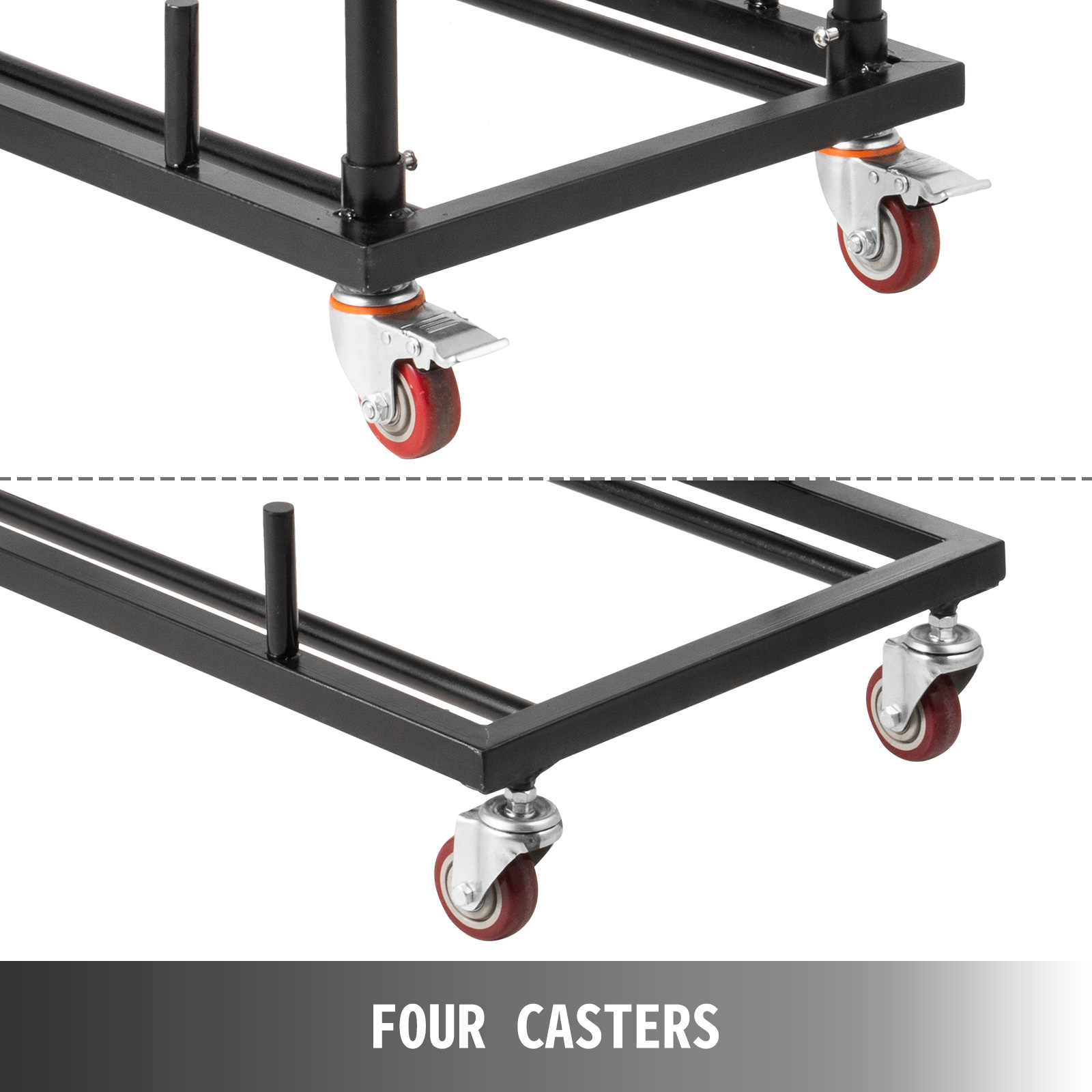 Heavy Duty Chair Cart Black Steel Storage Dolly Stack Up To 36 Folding ...