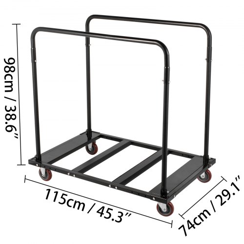 60'' Round Folding Table Dolly Cart Storage Party Event Rental ...