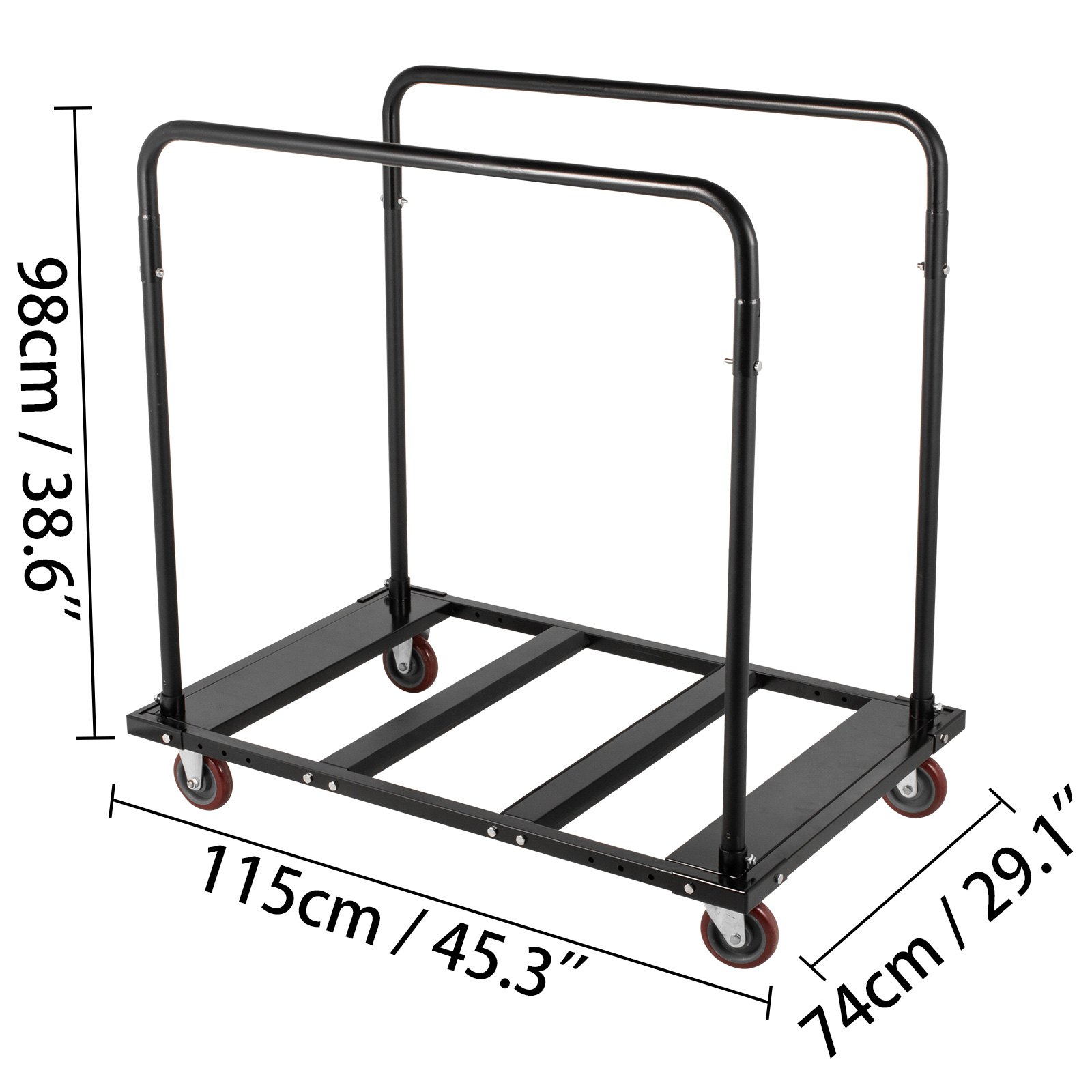VEVOR Folding Table Cart Black Table Rack for 60" Round Tables Heavy ...