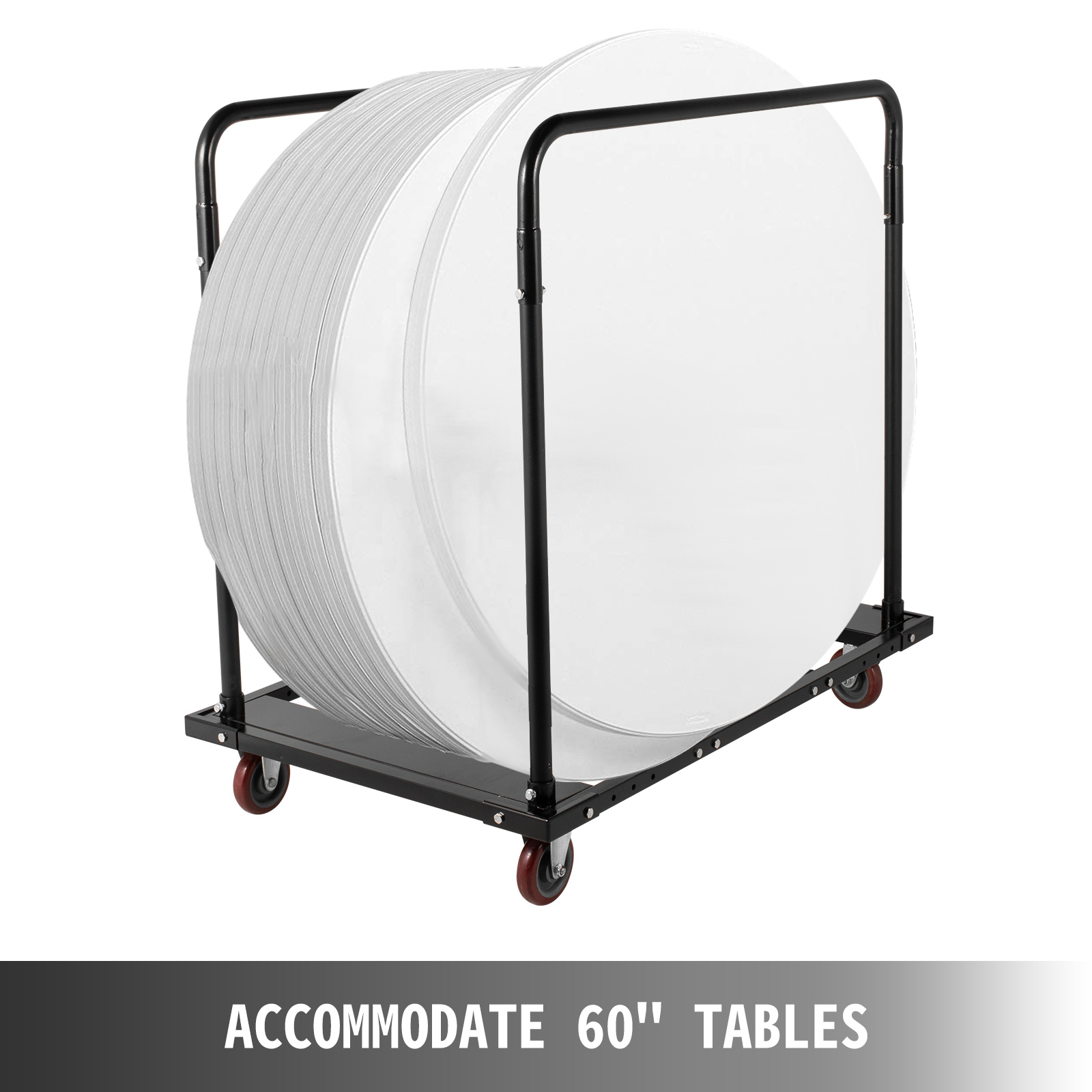 60'' Round Folding Table Dolly Cart Storage Party Event Rental ...