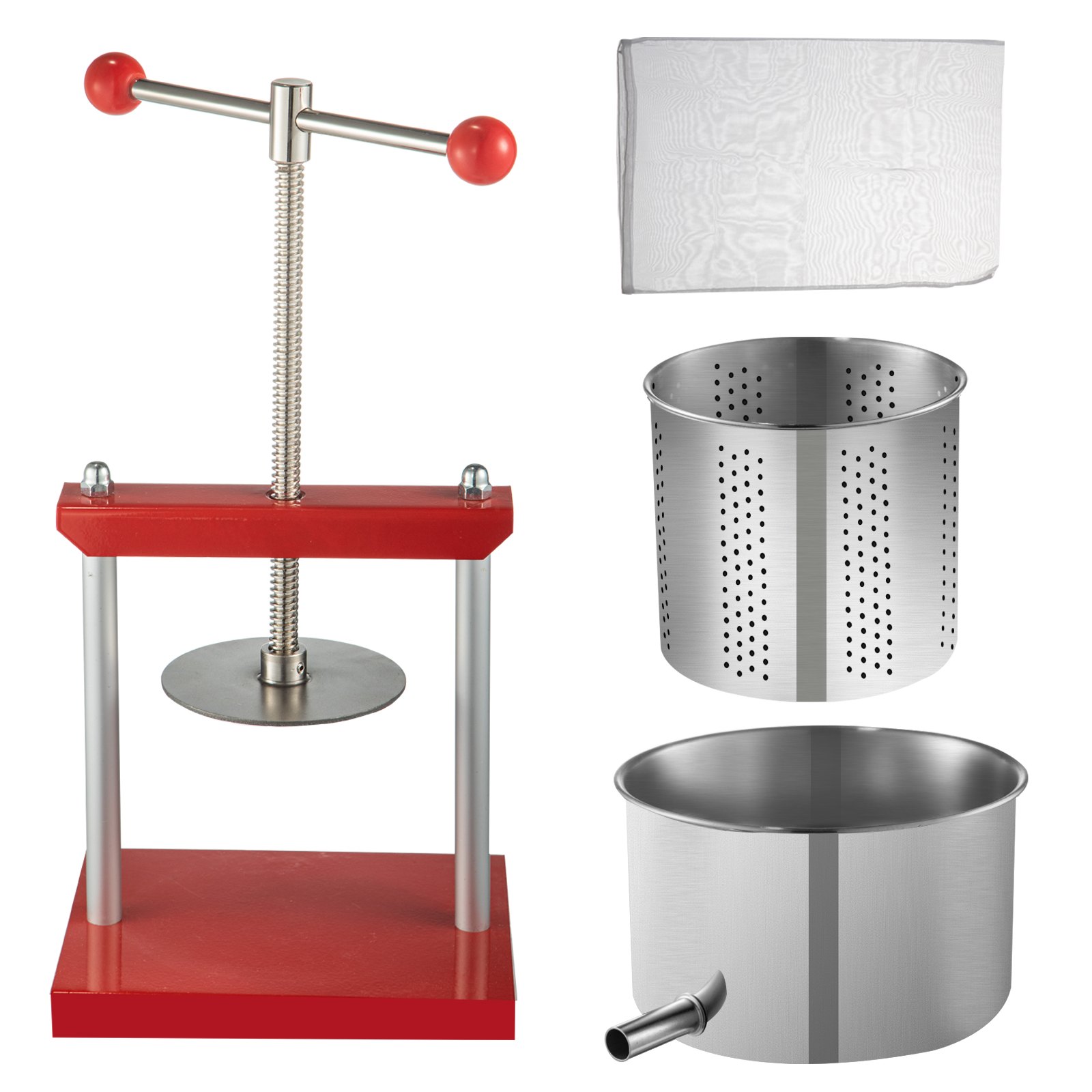 VEVOR Fruit Wine Press, 0.53Gal/2L Grape Press for Wine Making, Wine ...