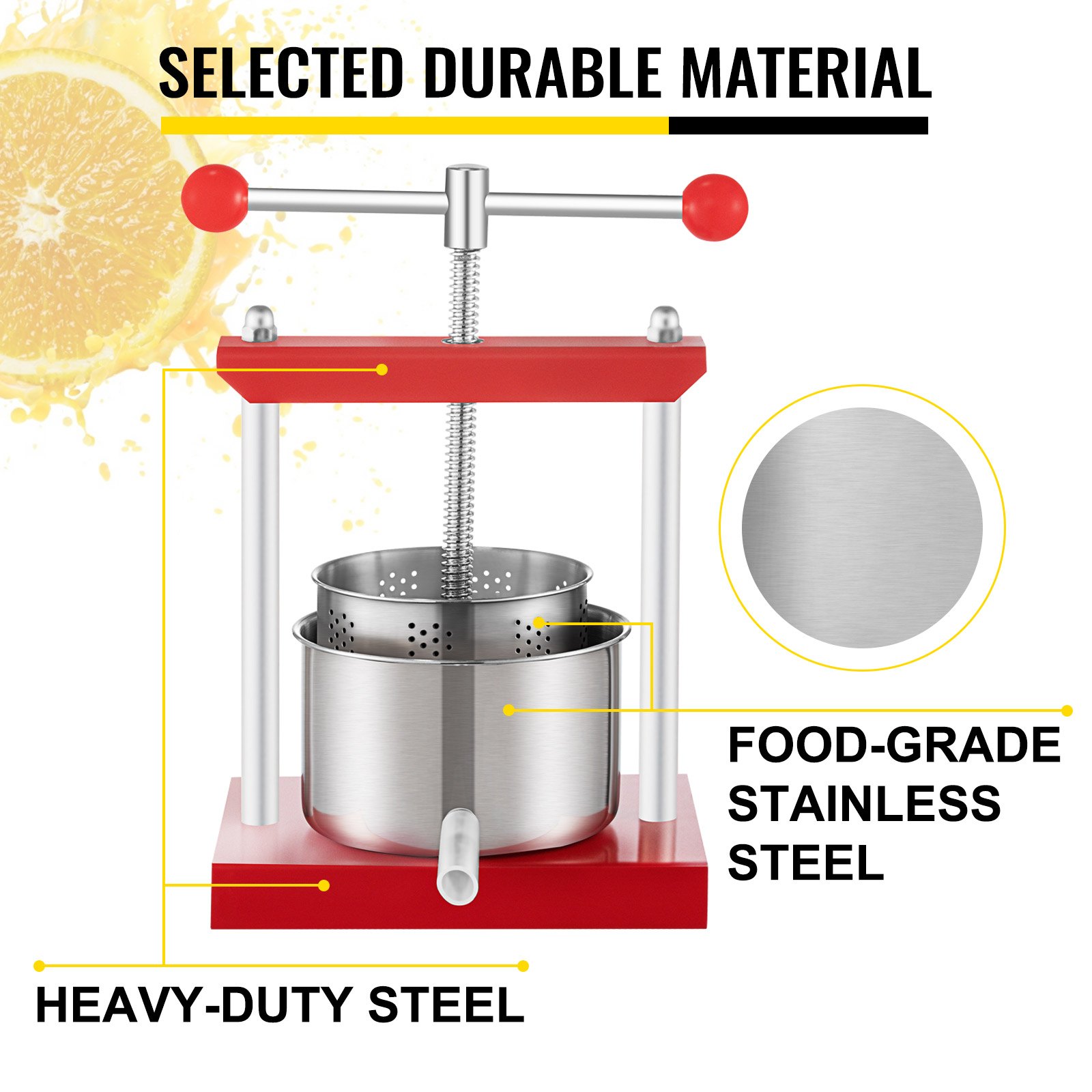 VEVOR VEVOR Wine Presser Grape Press for Wine Making 6L Fruit Tincture ...