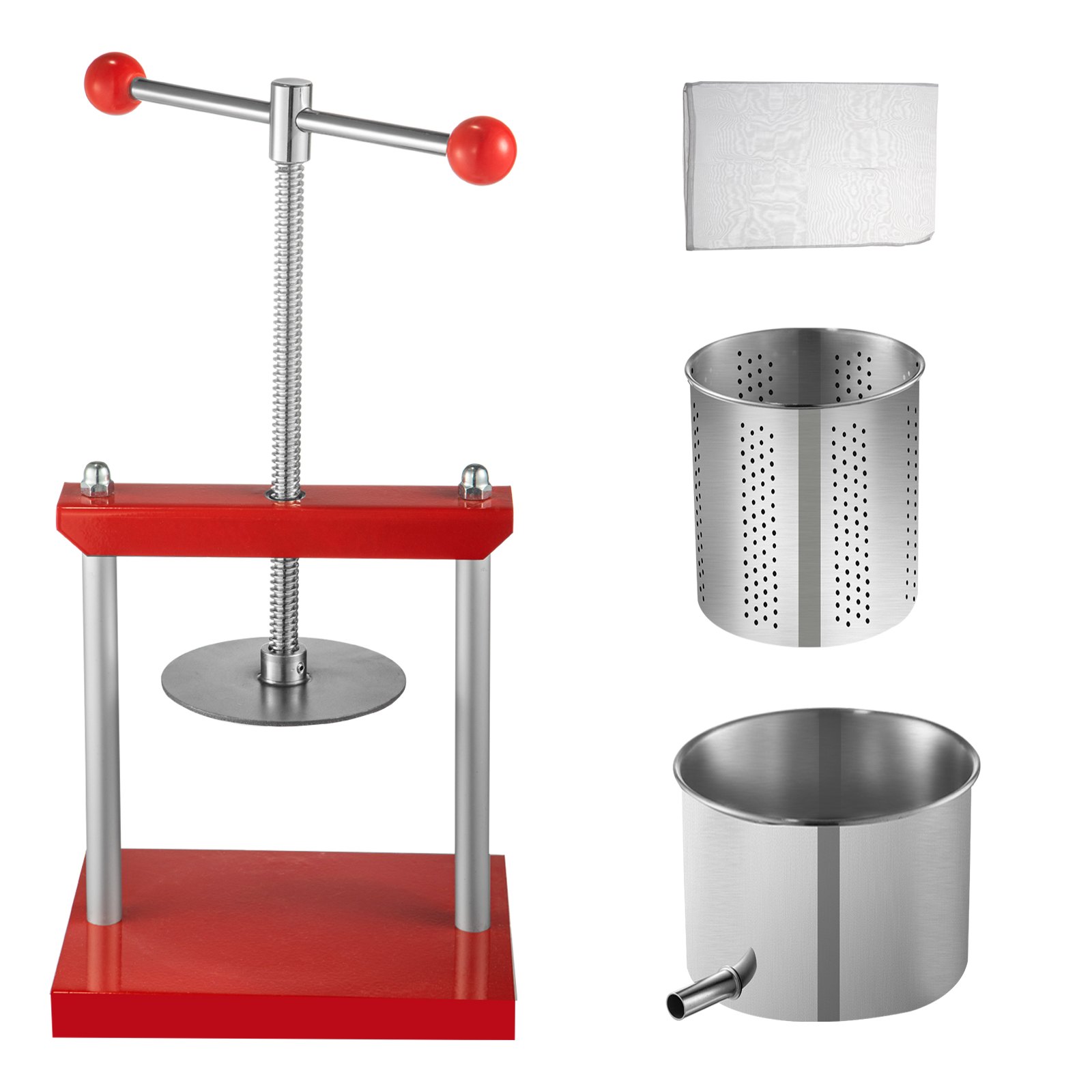 VEVOR Fruit Wine Press, 1.45Gal/5.5L Grape Press for Wine Making, Wine ...