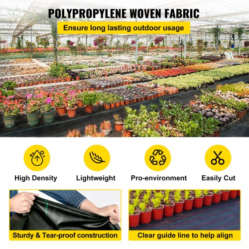 6.5x300ft Woven Weed Barrier Landscape Cover Vegetable 300ft Ground ...