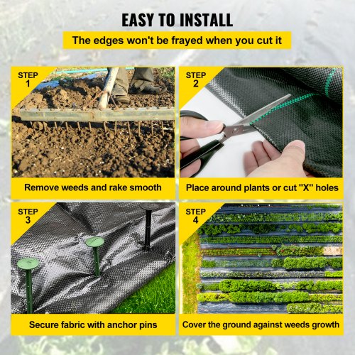 6.5x300ft Woven Weed Barrier Landscape Cover Vegetable 300ft Ground ...
