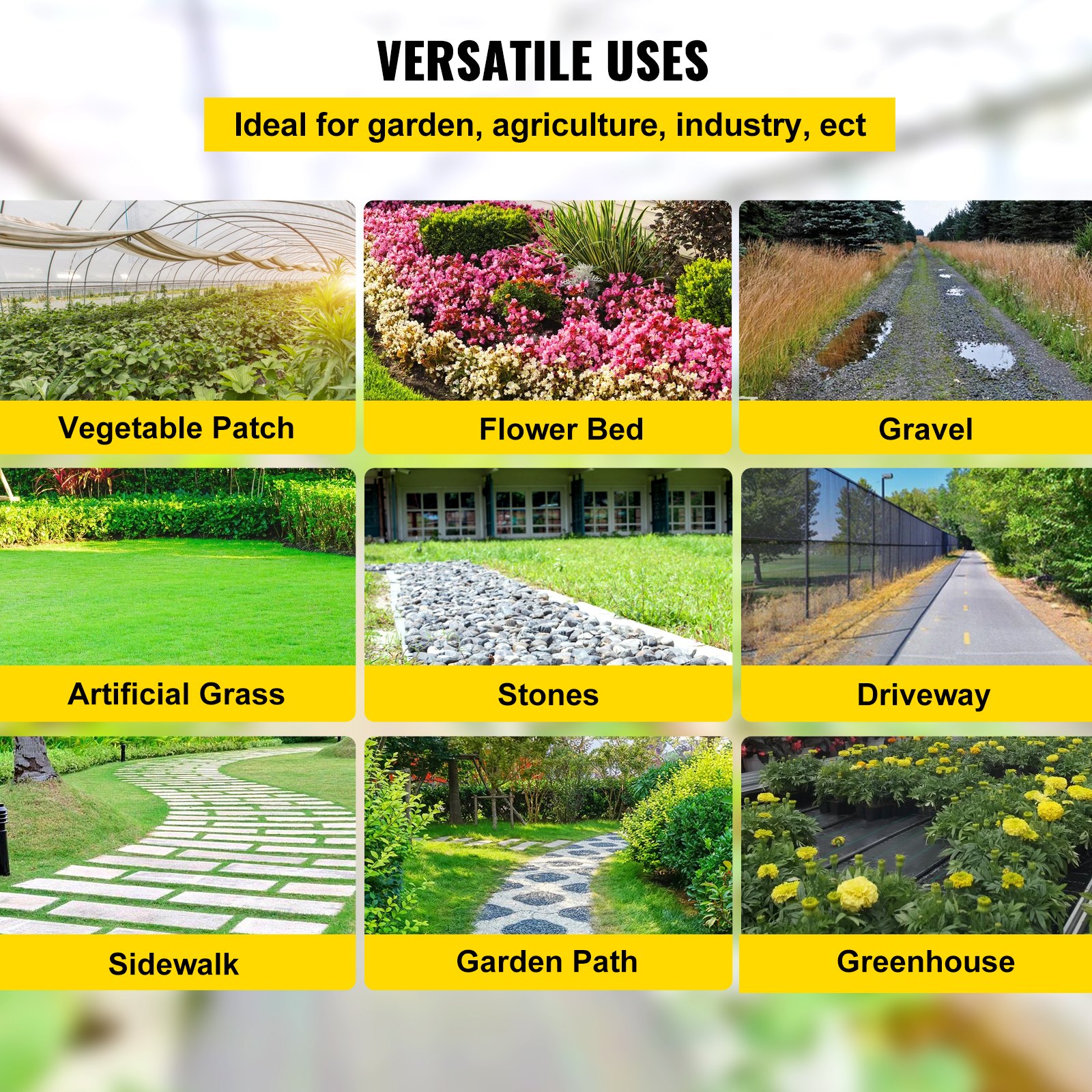 VEVOR Landscape Fabric 330 x 6.5 ft Weed Barrier Fabric Durable PP ...
