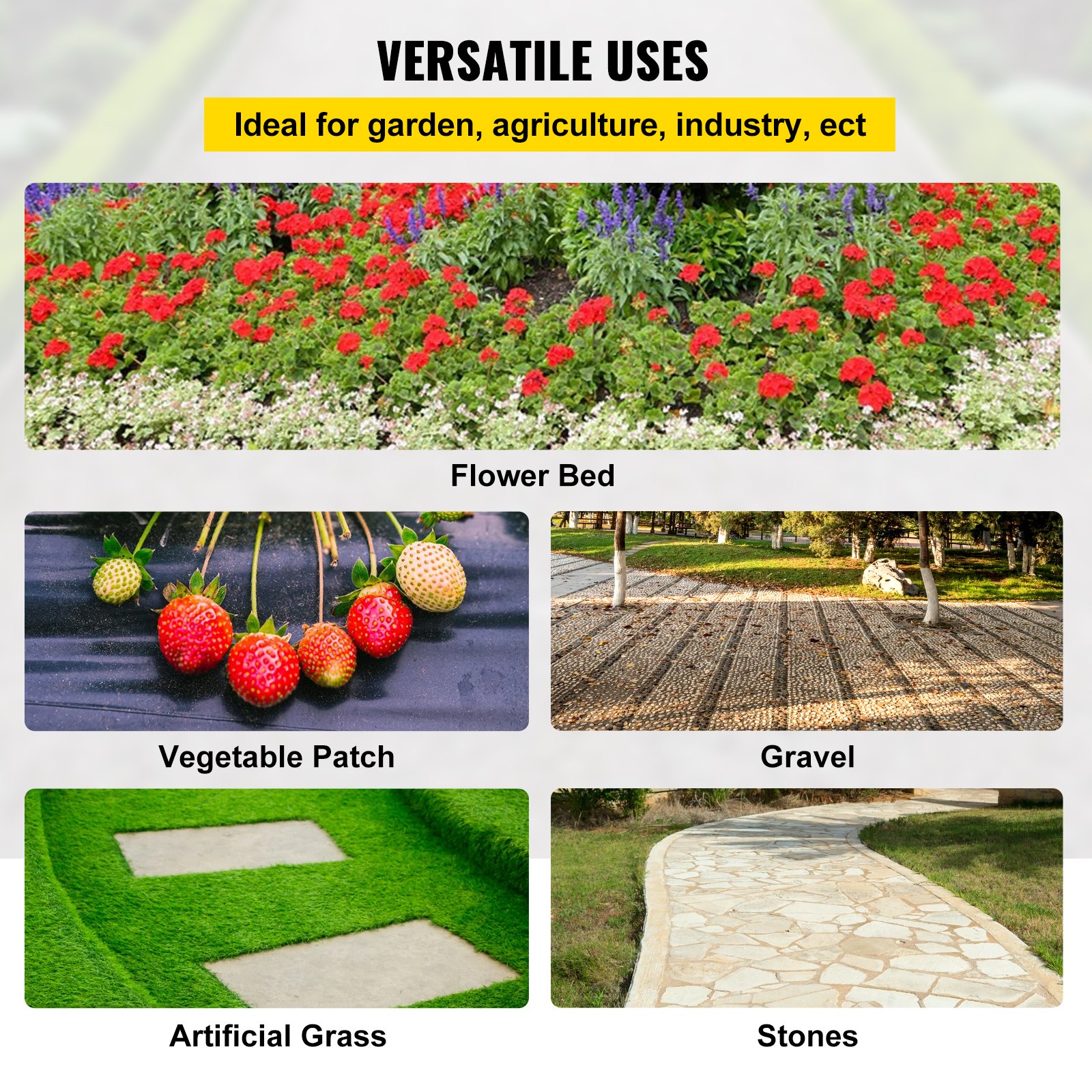 20 YEAR 6x300 ft Heavy Duty PP Woven Weed Barrier Landscape Ground ...